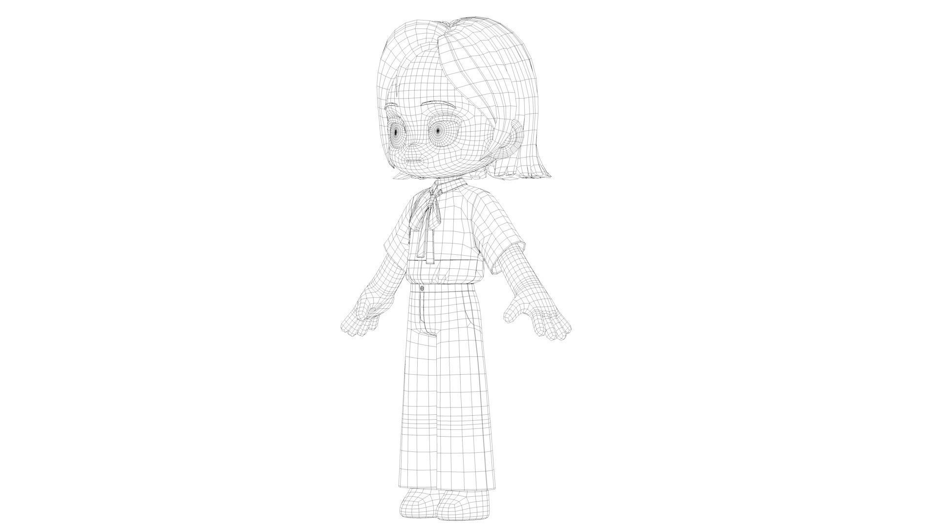 cartoon girl child little girl ip image cartoon character 3D model ...