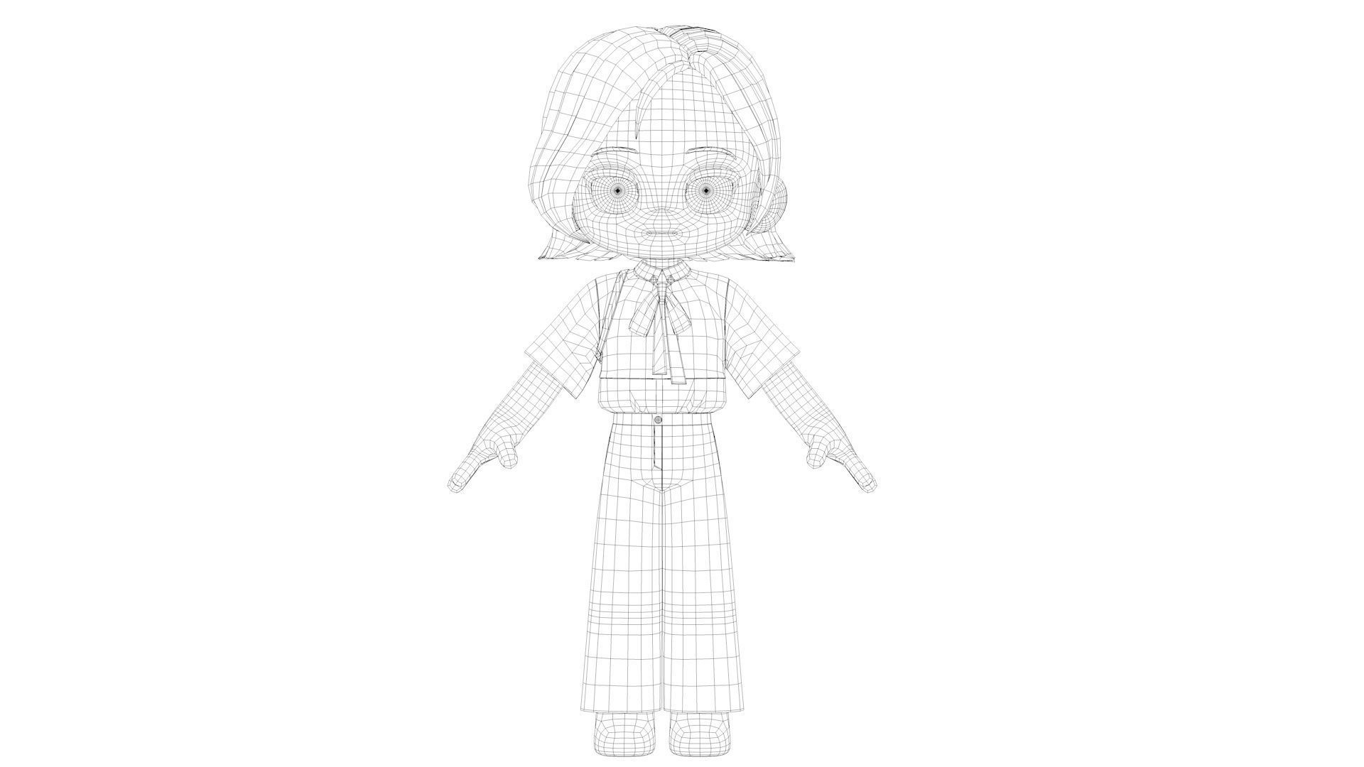 cartoon girl child little girl ip image cartoon character 3D model ...