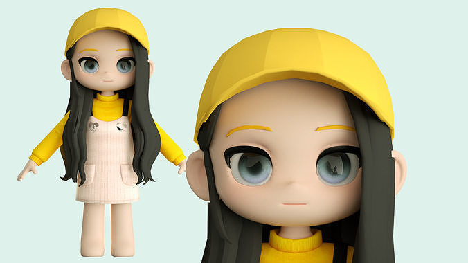 cartoon girl little girl ip image cartoon character 3D model | CGTrader