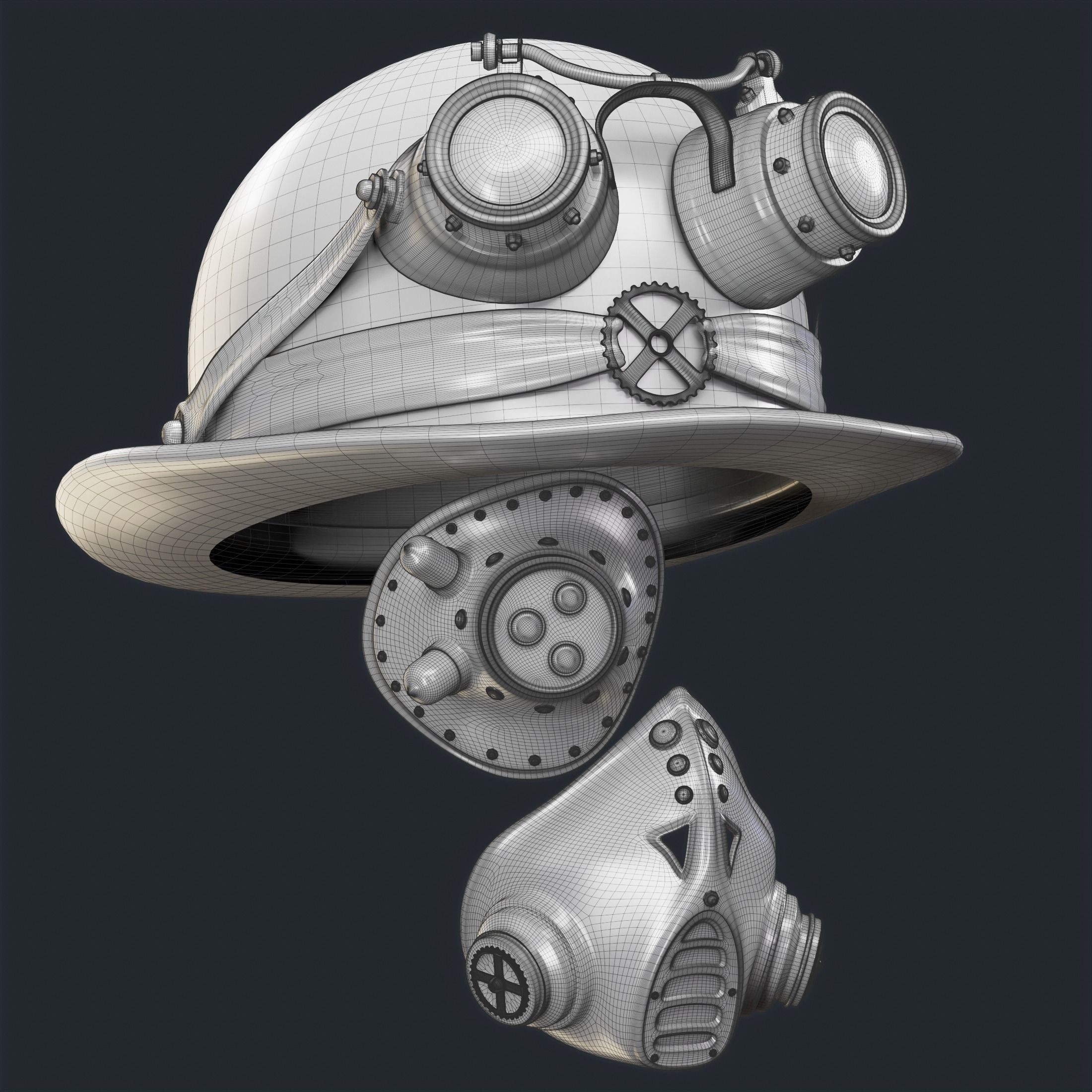 3D model SteamPunk 3D Assets FBX OBJ VR / AR / low-poly | CGTrader