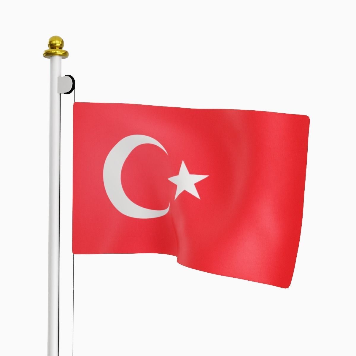 3D model Flag of the Turkey VR / AR / low-poly | CGTrader