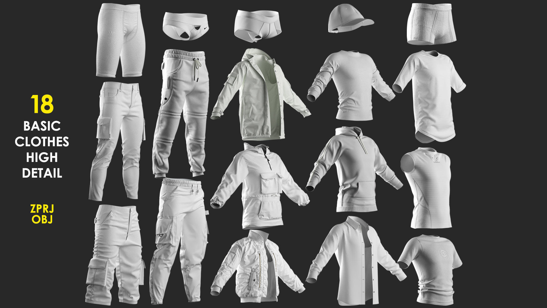 18 Mens Clothes - Vol 1 - Marvelous Designer 3D model | CGTrader