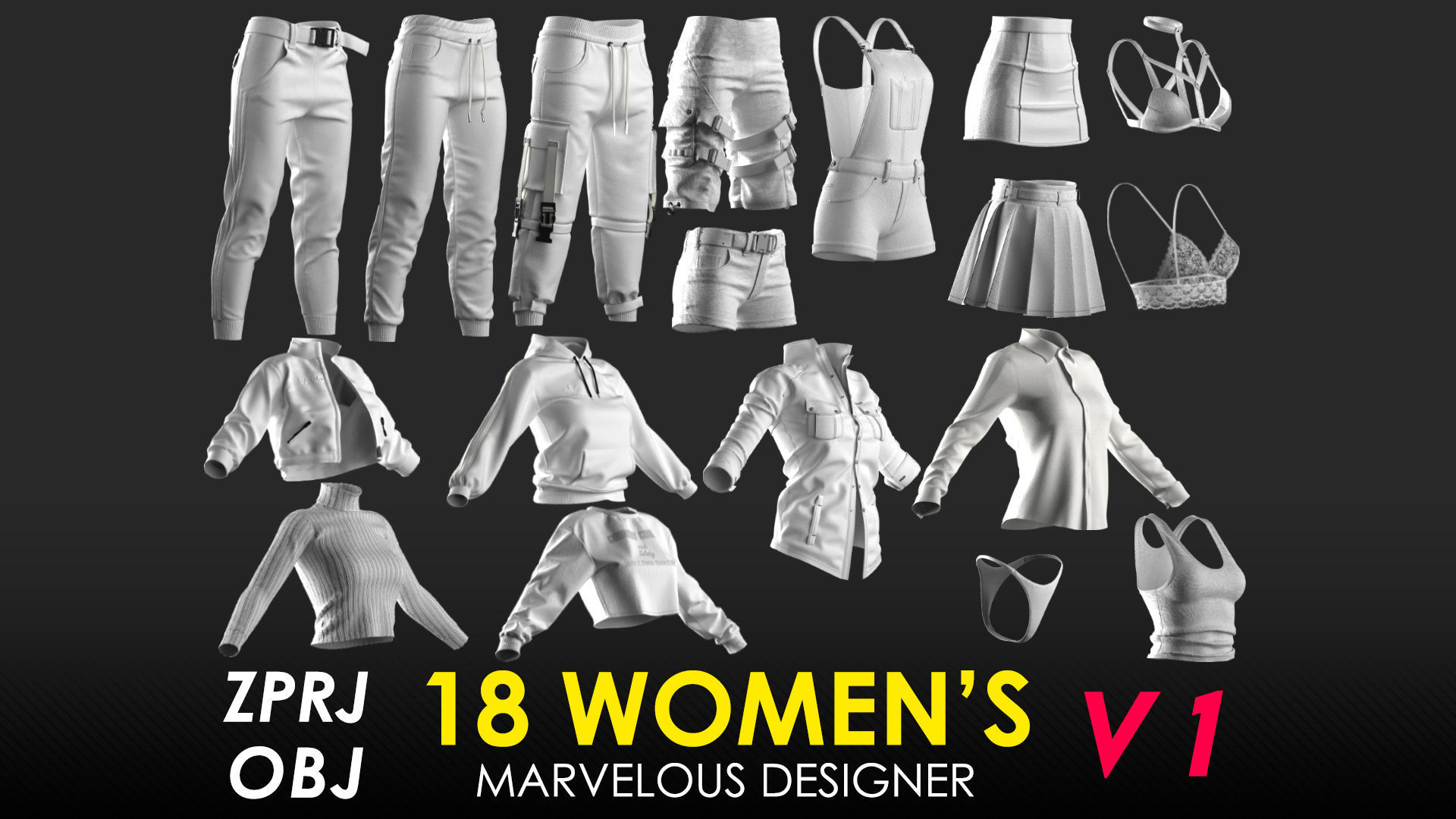 18 Womens Clothes - Vol 1 - Marvelous Designer 3D model | CGTrader