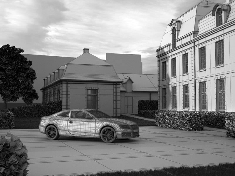 Visualization Scene Audi A6 Coupe Sport 3D model | CGTrader