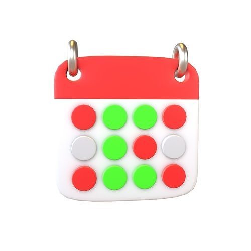 3D model Calendar Icon v1 002 VR / AR / low-poly | CGTrader