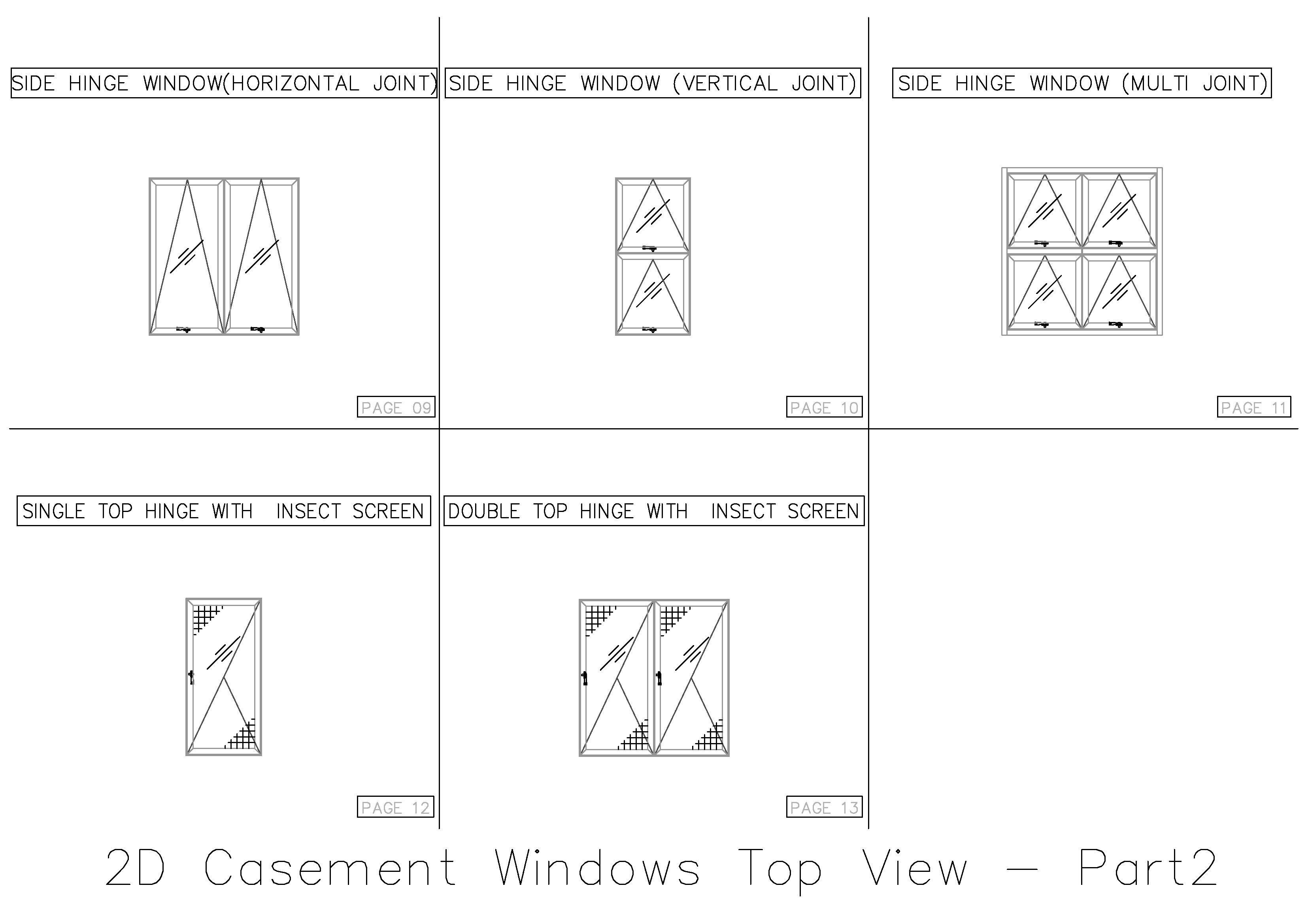 2D Casement Windows Top View 3D model | CGTrader