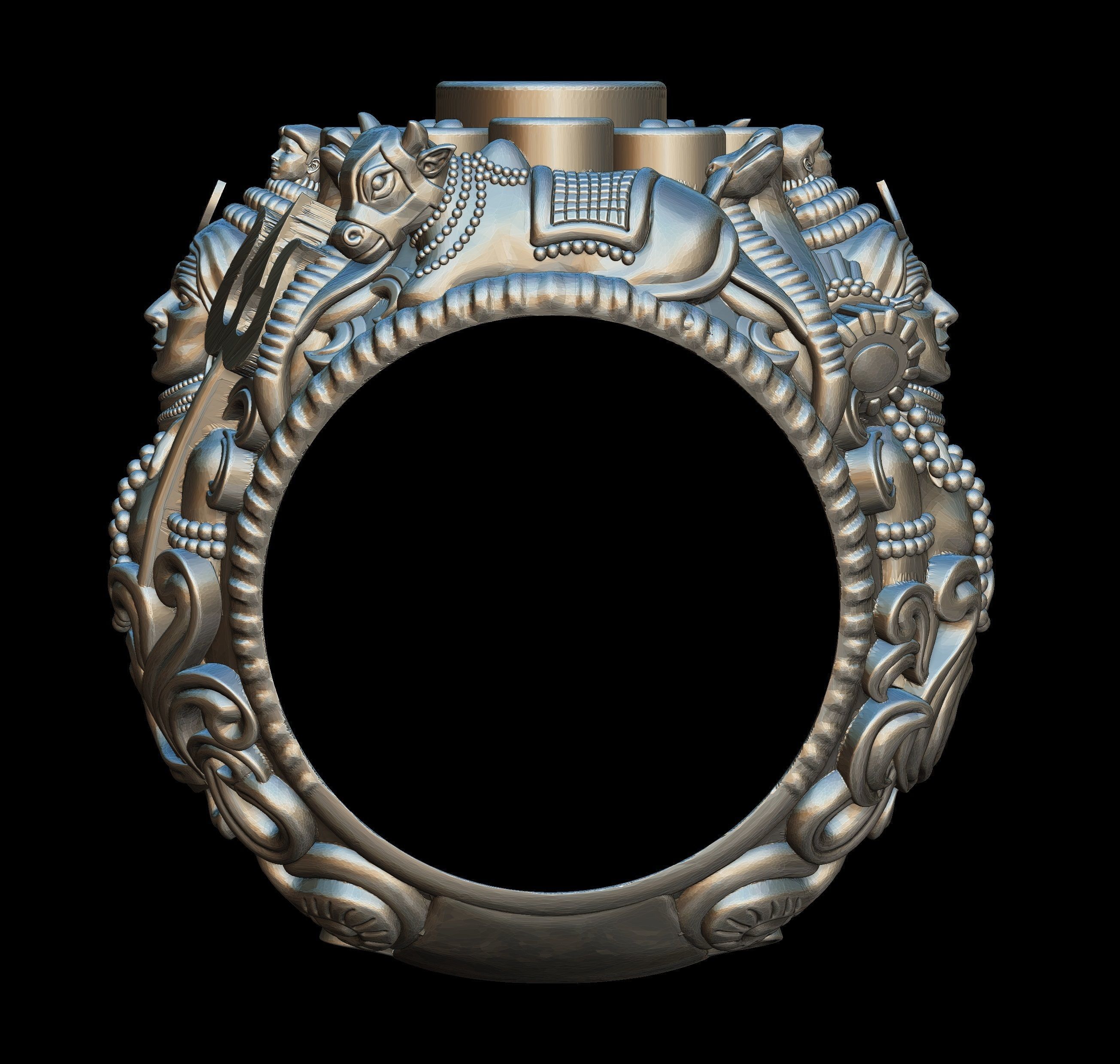 Lord Shiva Ring 3D model 3D printable | CGTrader