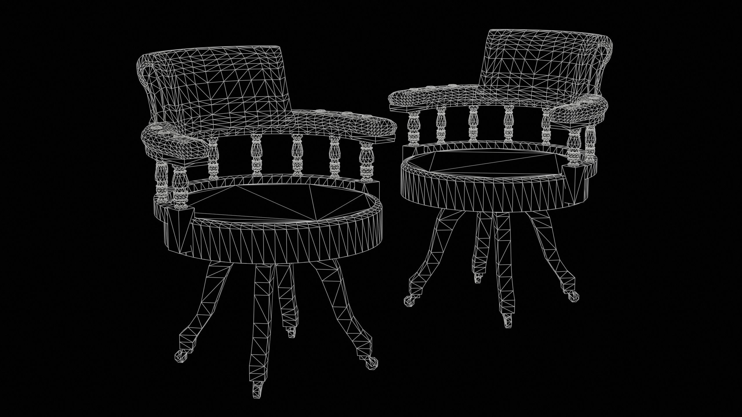 3d Model Victorian Chair Pbr Game Ready Vr Ar Low Poly Cgtrader