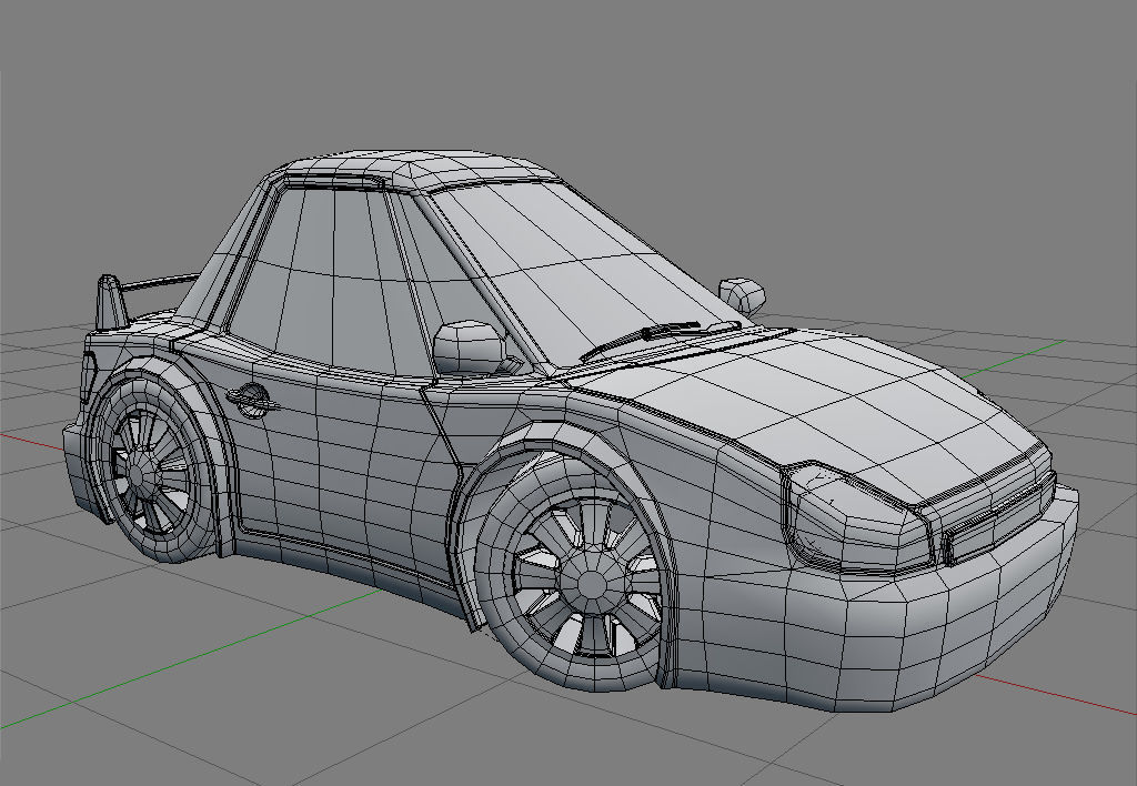 3D model Rigged low poly cartoon racing car HANKOOK VR / AR / low-poly ...