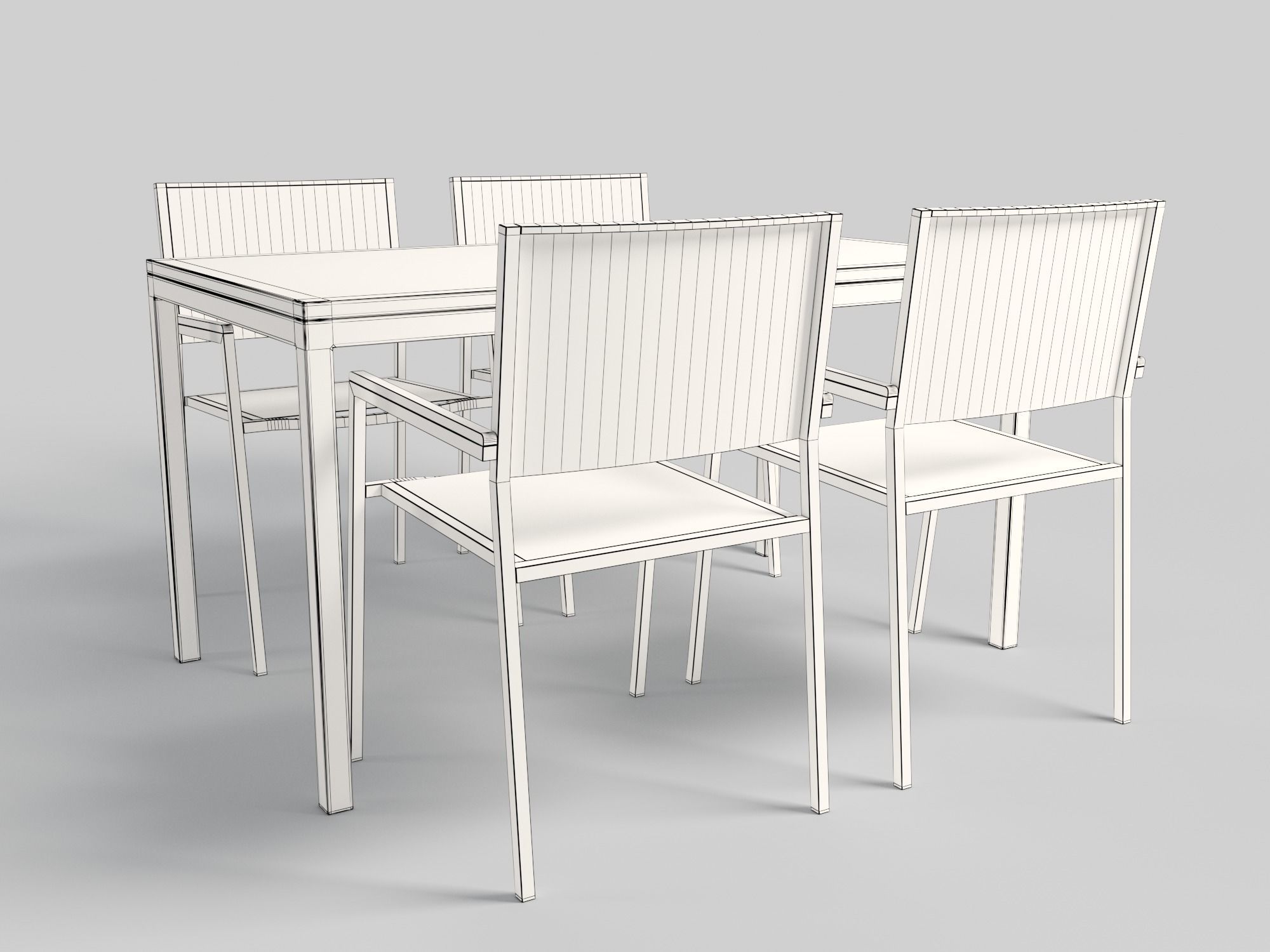 Outdoor Restaurant Cafe Table And Chairs 3D model | CGTrader