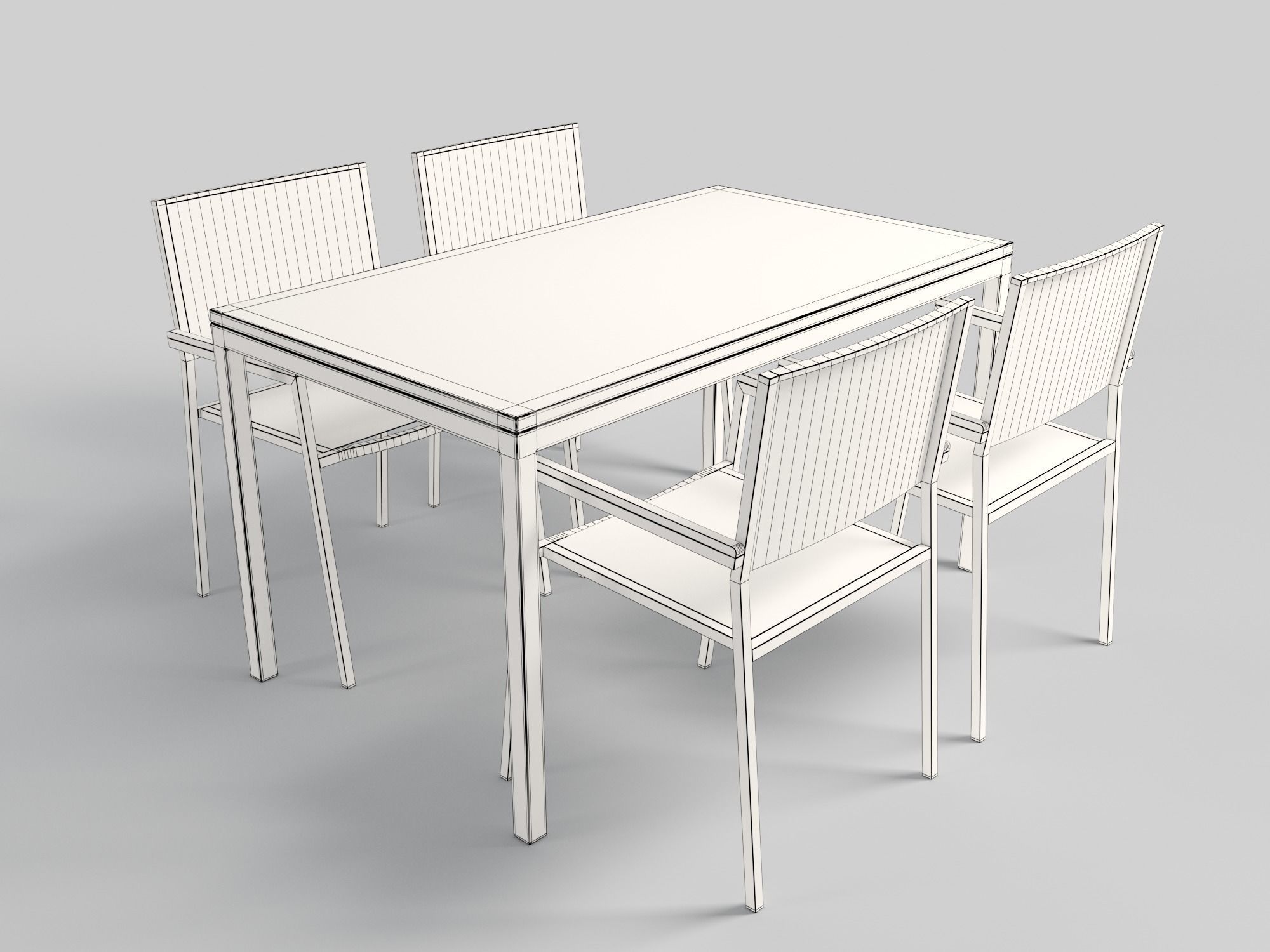 Outdoor Restaurant Cafe Table And Chairs 3D model | CGTrader