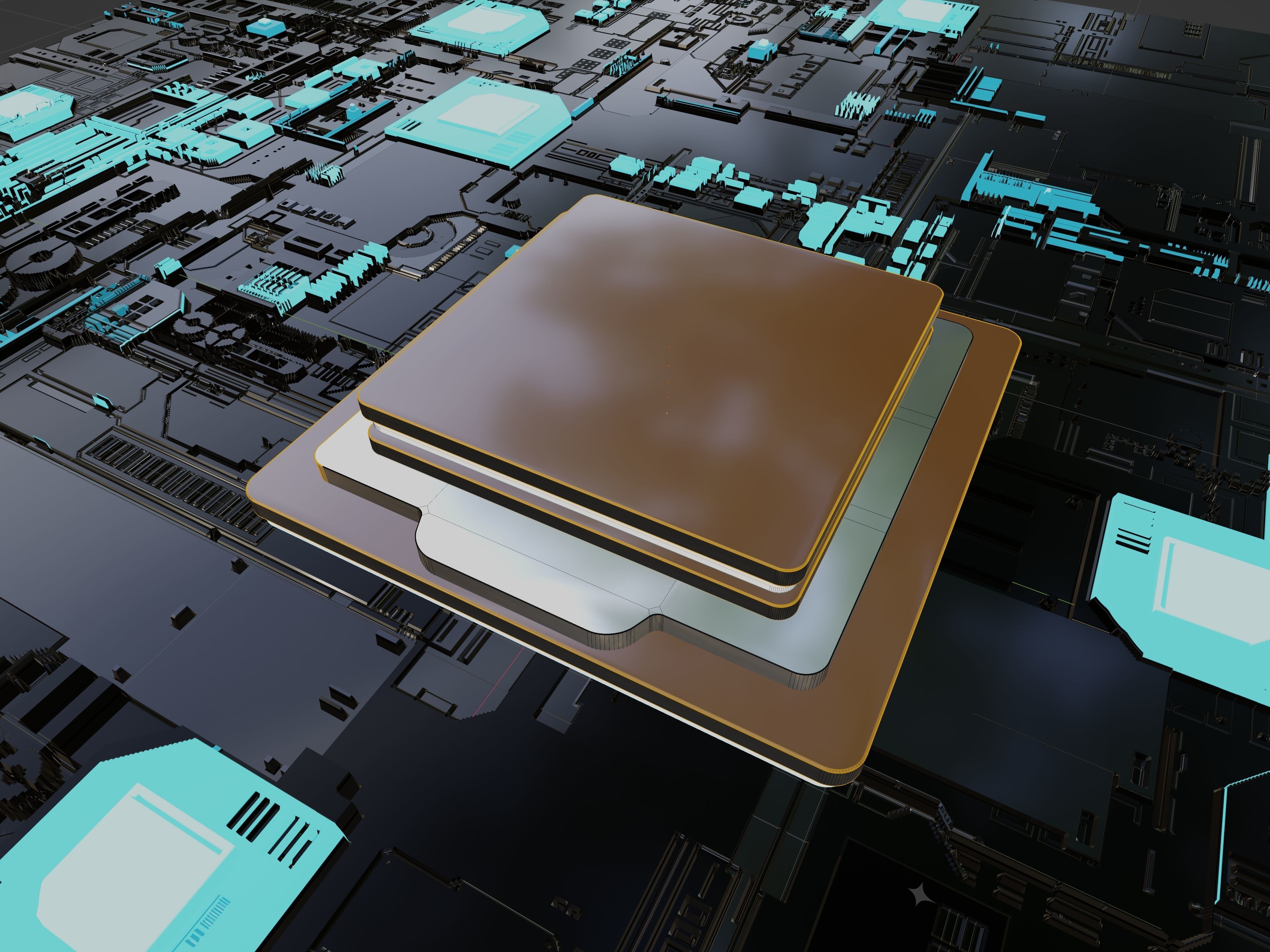 Processor chip 3D model | CGTrader