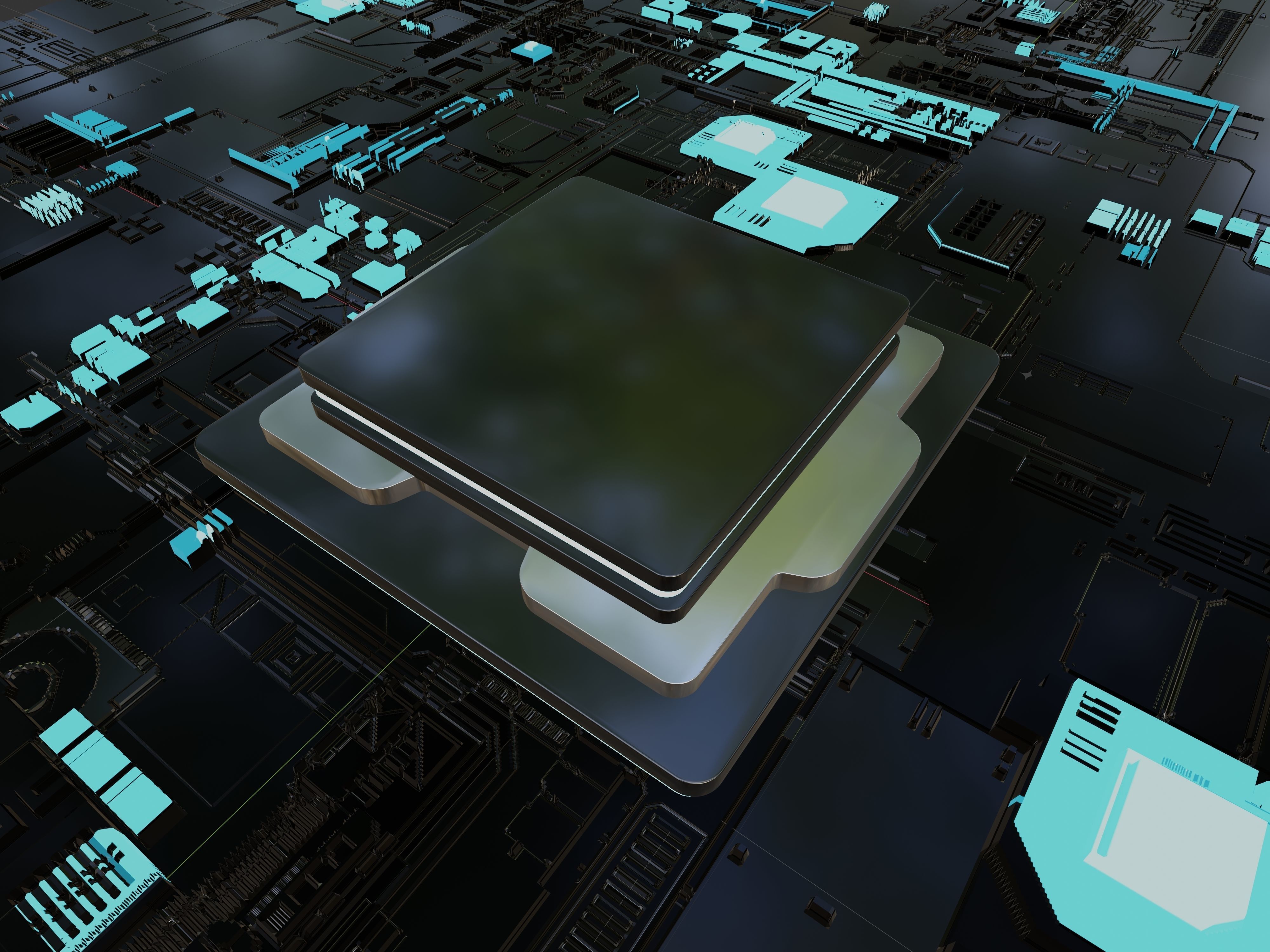 Processor chip 3D model | CGTrader