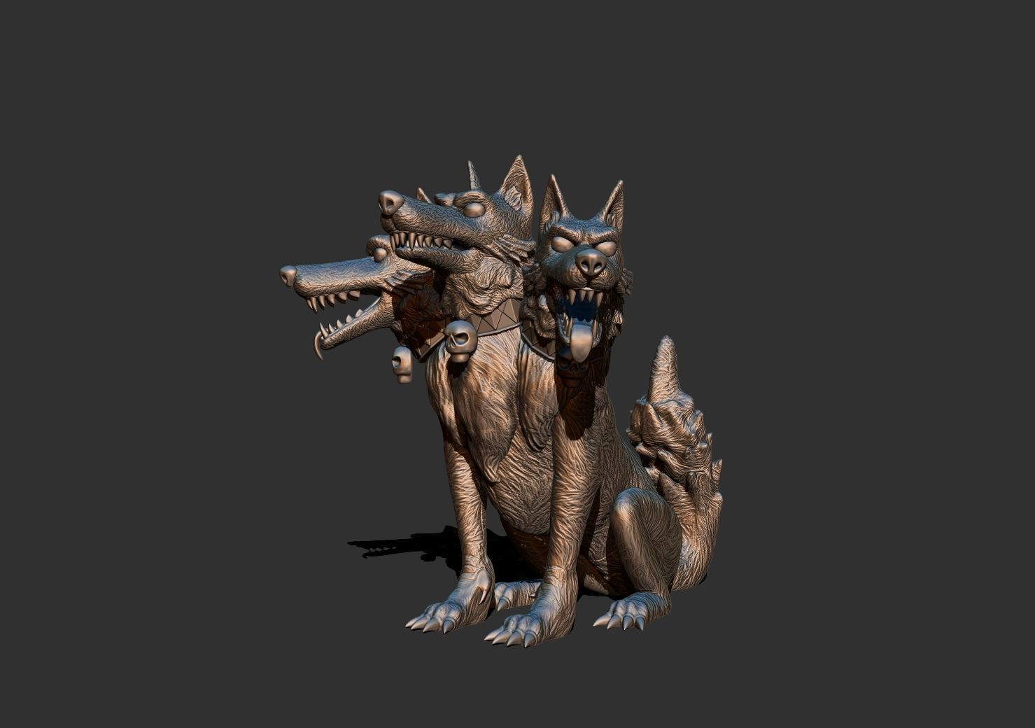 Sitting Cerberus figure 3D model 3D printable | CGTrader