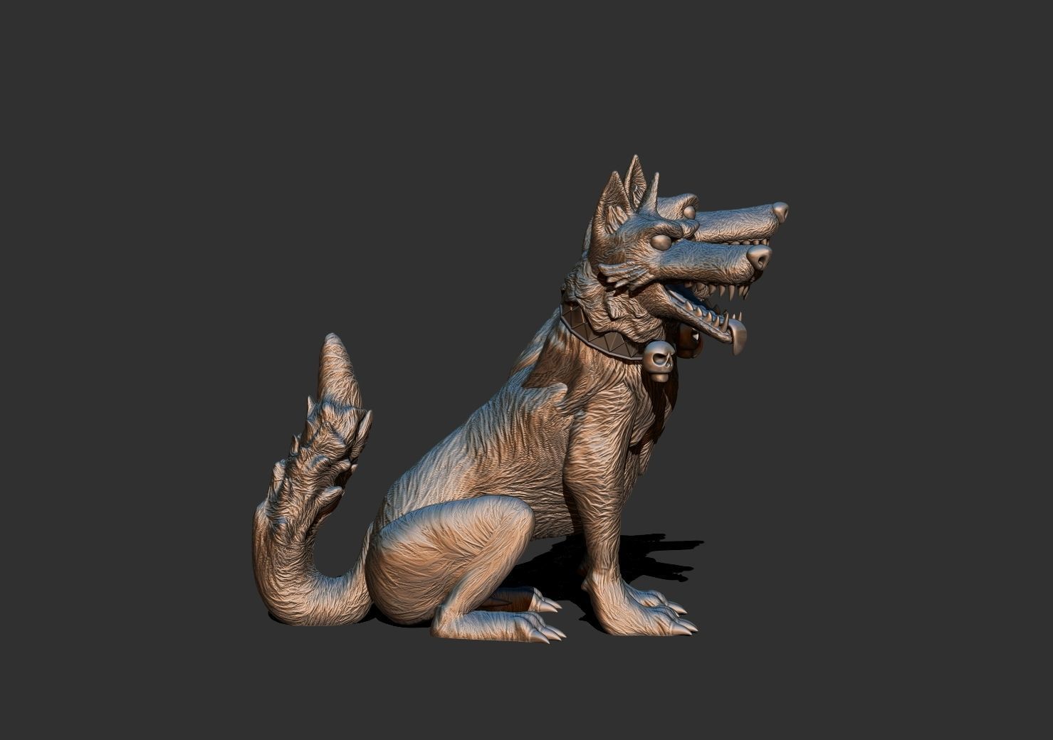 Sitting Cerberus figure 3D model 3D printable | CGTrader