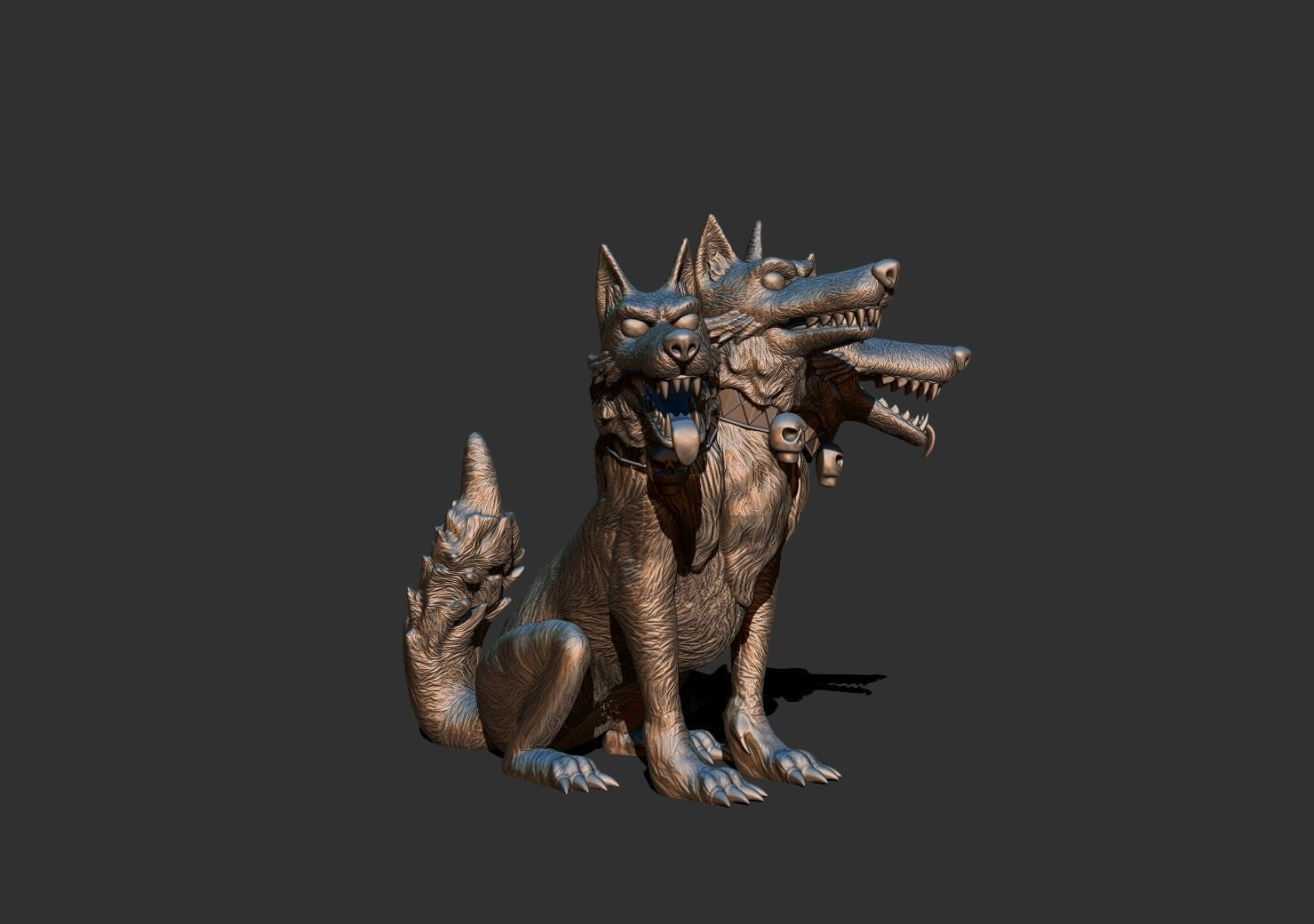 Sitting Cerberus figure 3D model 3D printable | CGTrader