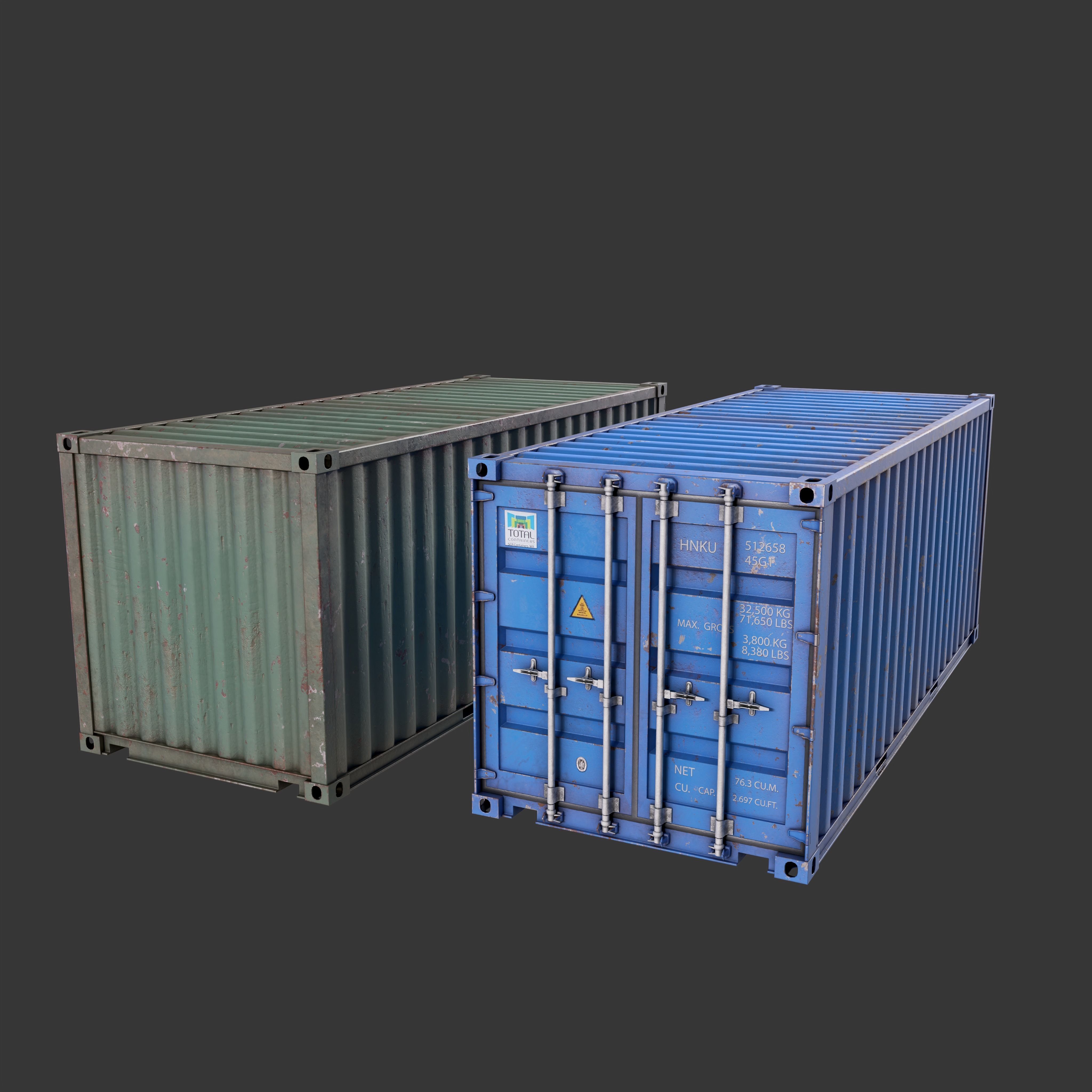 3D model 20 Feet Container Low-poly 3d model VR / AR / low-poly | CGTrader