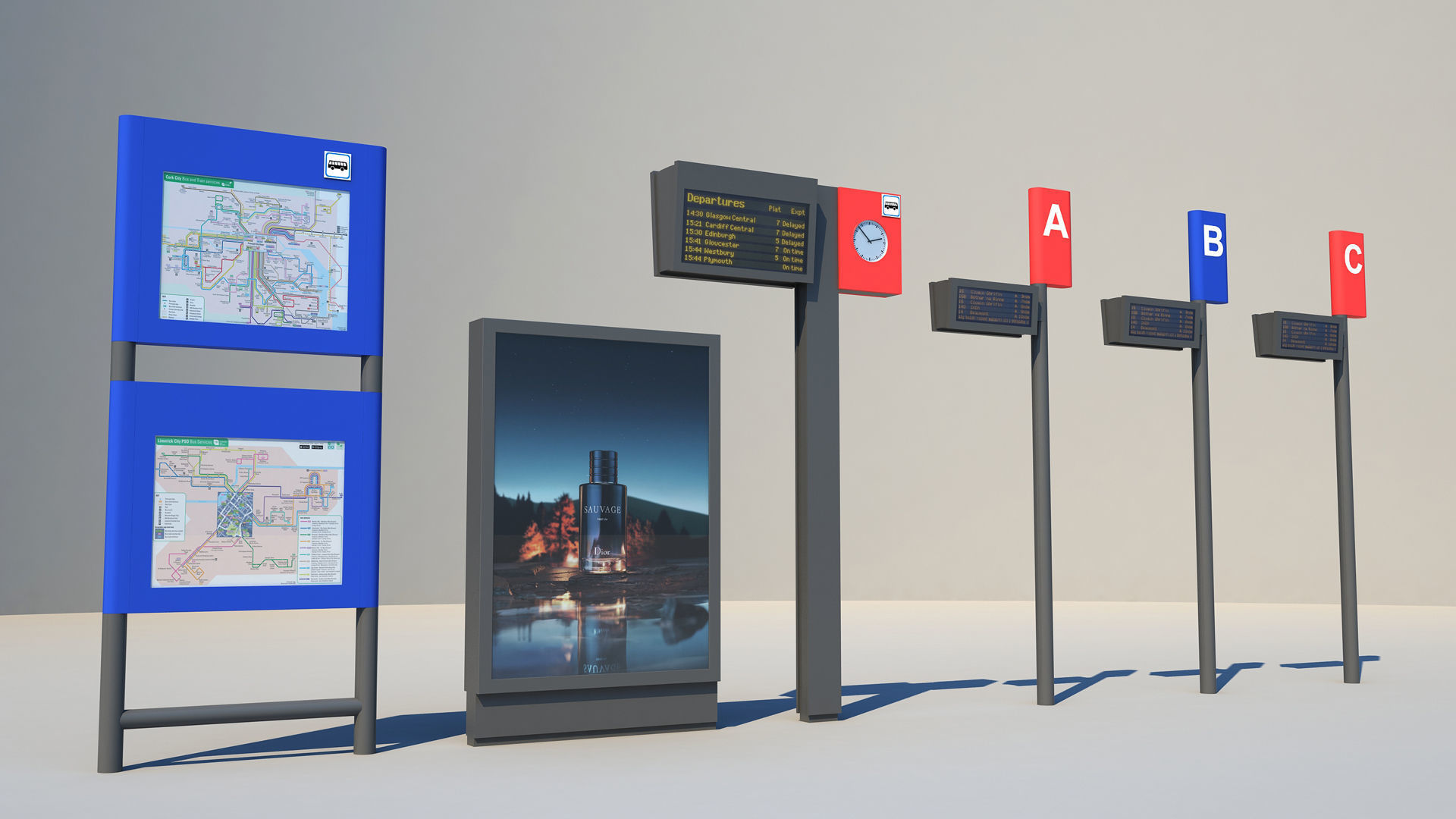 Bus Stop Shelters 3D model | CGTrader