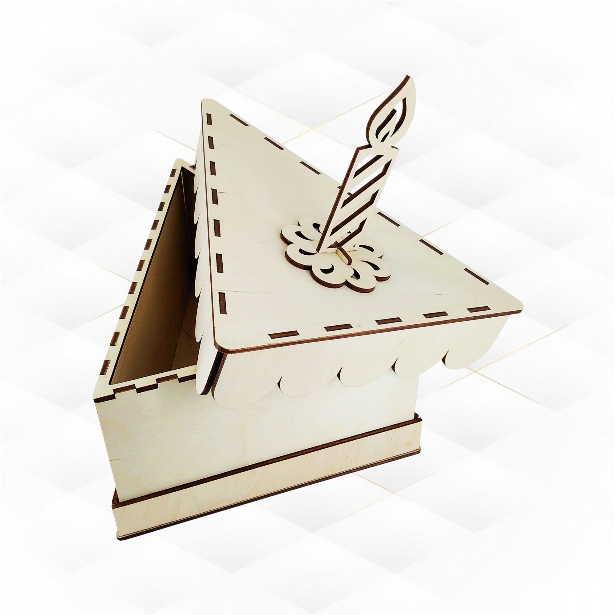 Gift box cake Birthday svg dxf design laser cut 3D model 3D printable ...