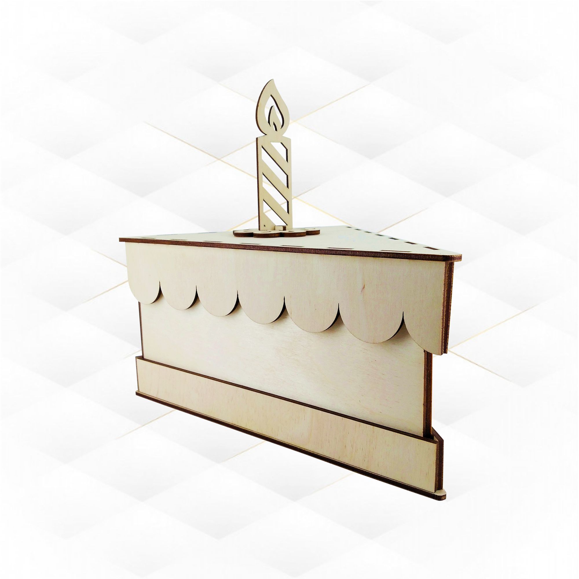 Gift box cake Birthday svg dxf design laser cut 3D model 3D printable ...