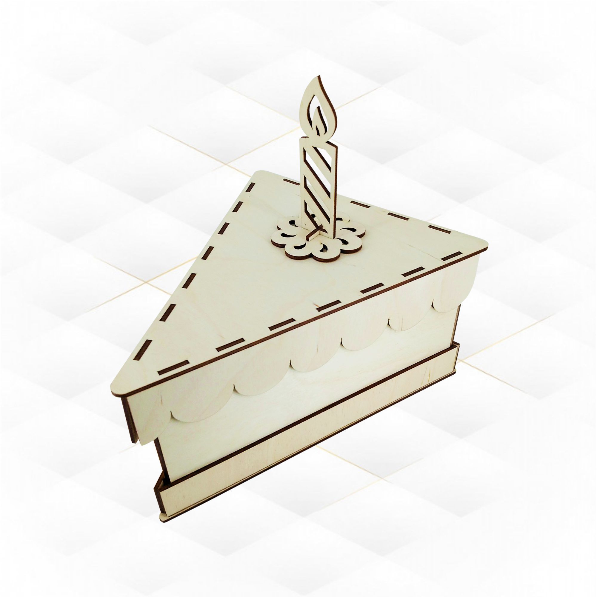 Gift box cake Birthday svg dxf design laser cut 3D model 3D printable ...