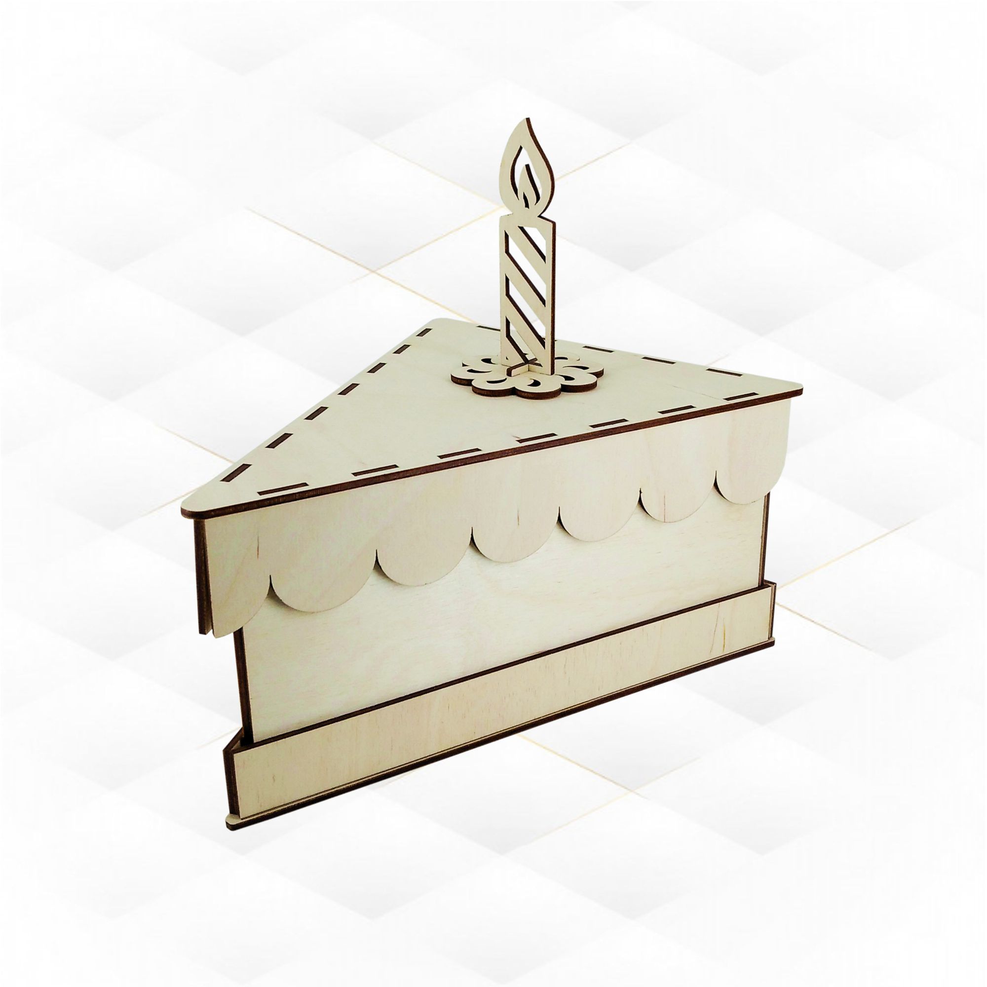 Gift box cake Birthday svg dxf design laser cut 3D model 3D printable ...