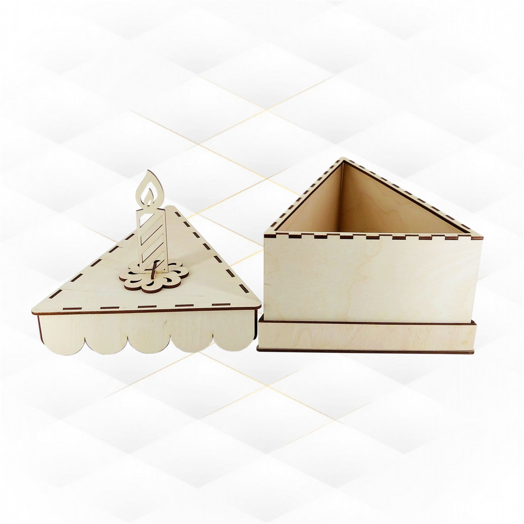 Gift box cake Birthday svg dxf design laser cut 3D model 3D printable ...