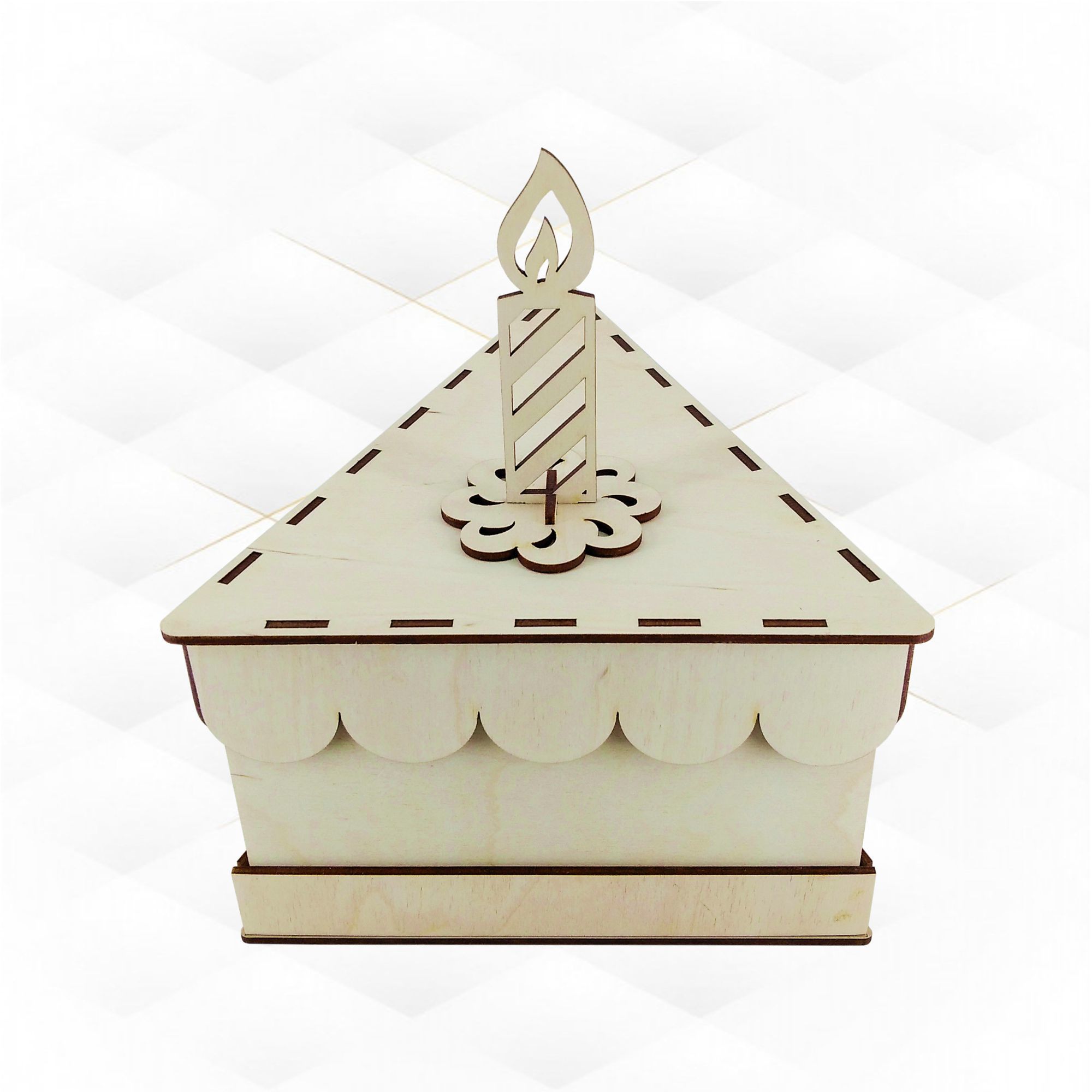 Gift box cake Birthday svg dxf design laser cut 3D model 3D printable ...