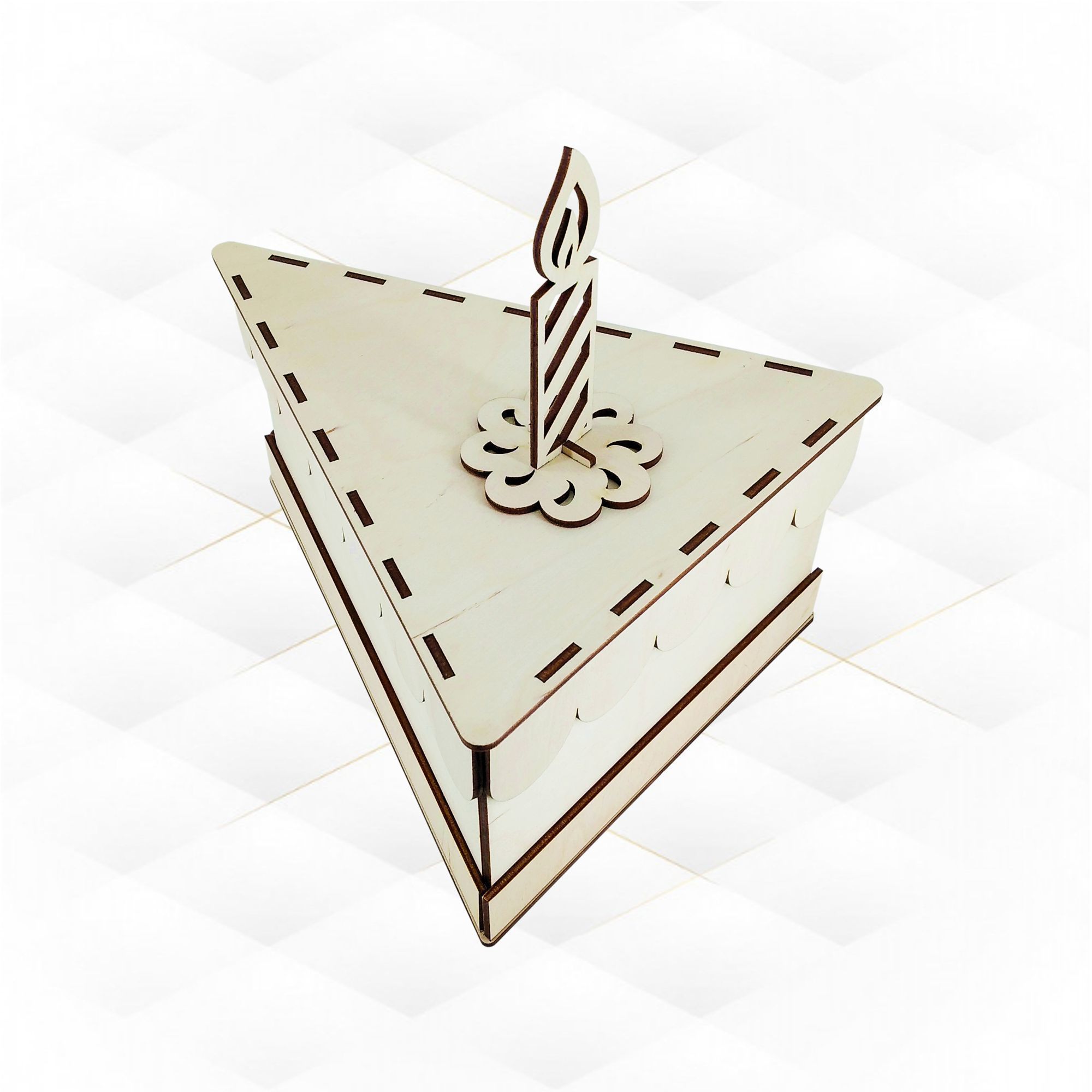 Gift box cake Birthday svg dxf design laser cut 3D model 3D printable ...