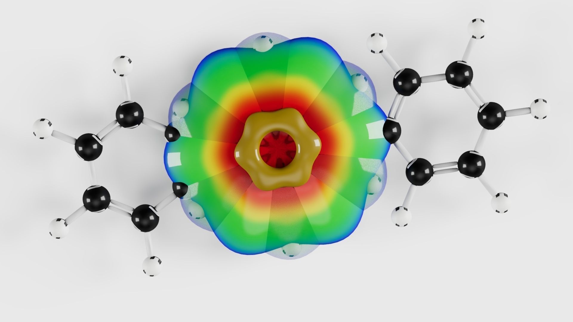 Benzene orbital structure 3D model | CGTrader