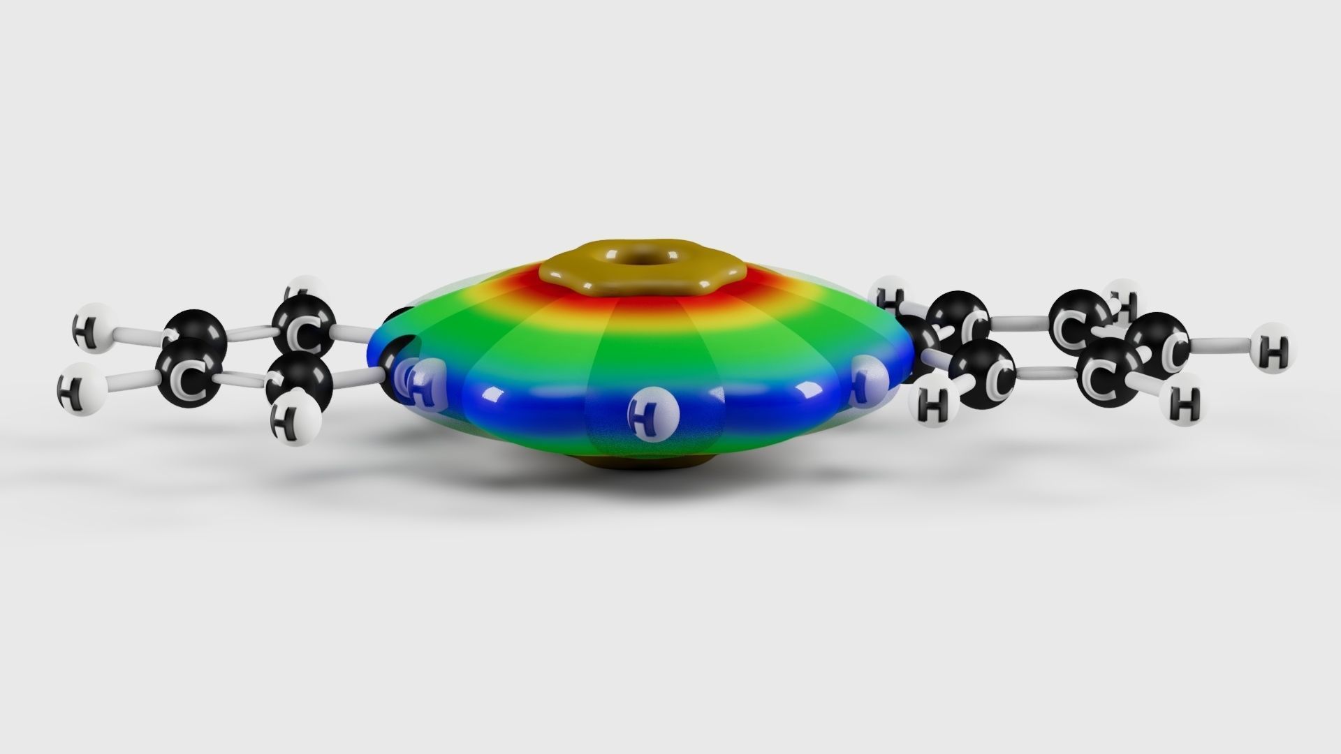 Benzene orbital structure 3D model | CGTrader