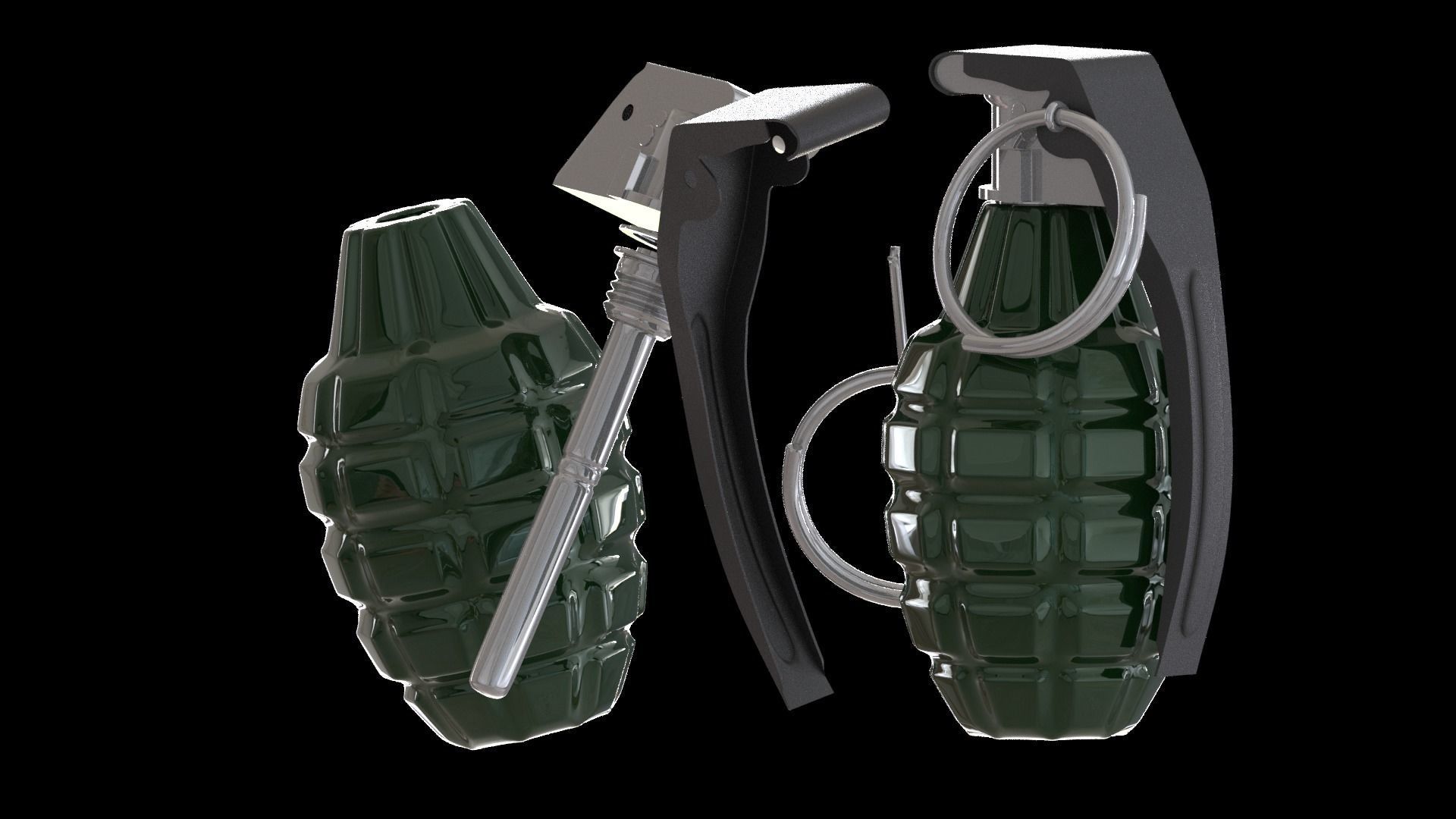 3D model MK2 Hand Grenade With Part VR / AR / low-poly | CGTrader