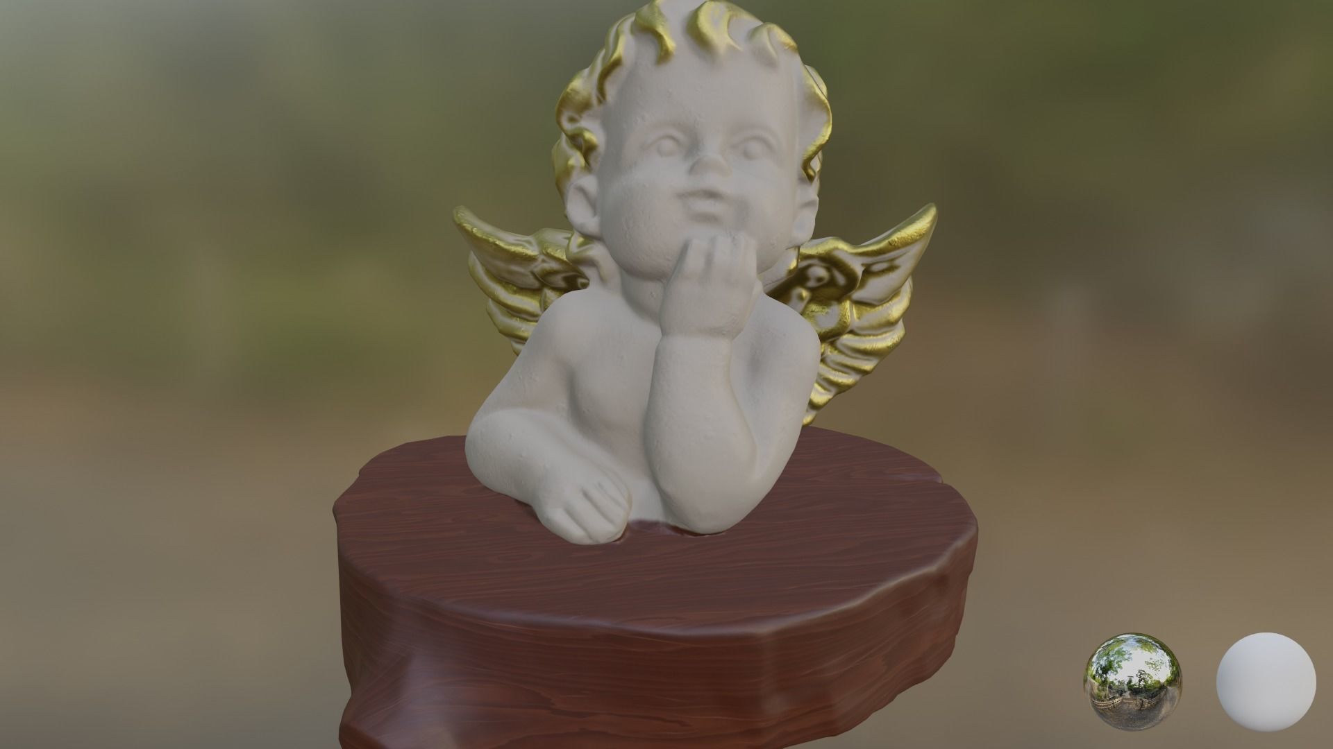 Baby Angel Statue 02 3D model | CGTrader