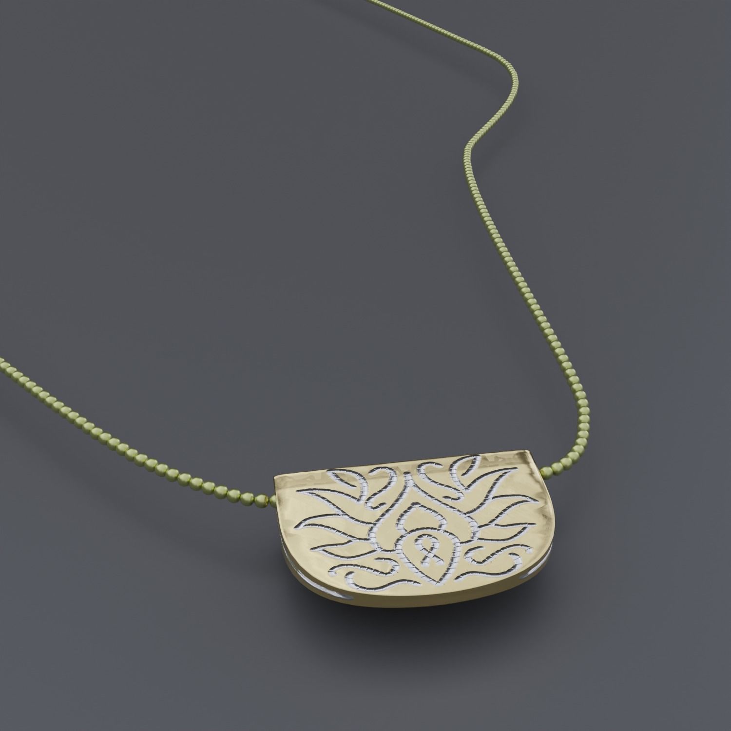3D model Low Poly White Lotus Golden Necklace VR / AR / low-poly | CGTrader