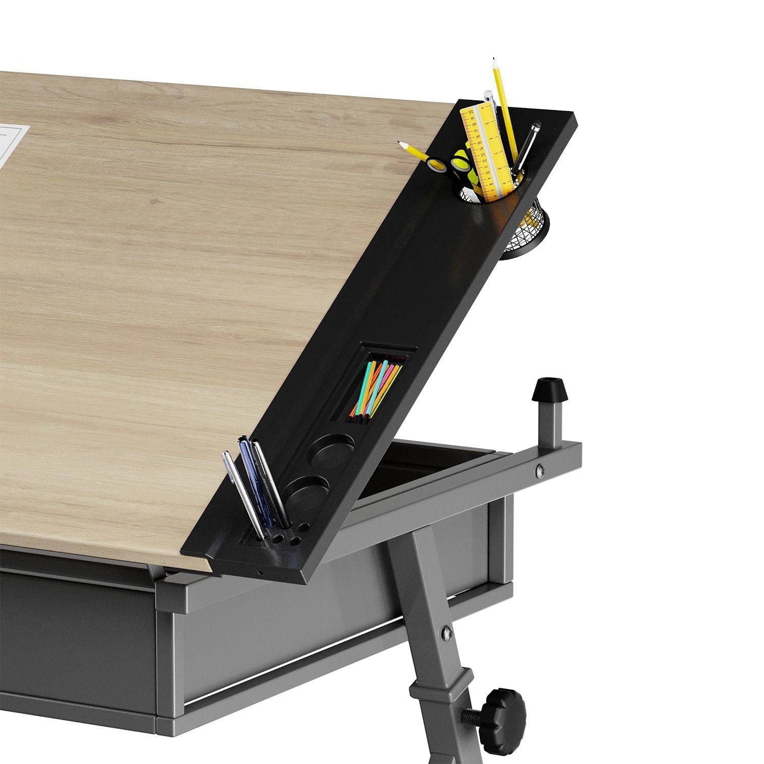 3D model Reclining drawing table with gift chair VR / AR / low-poly ...