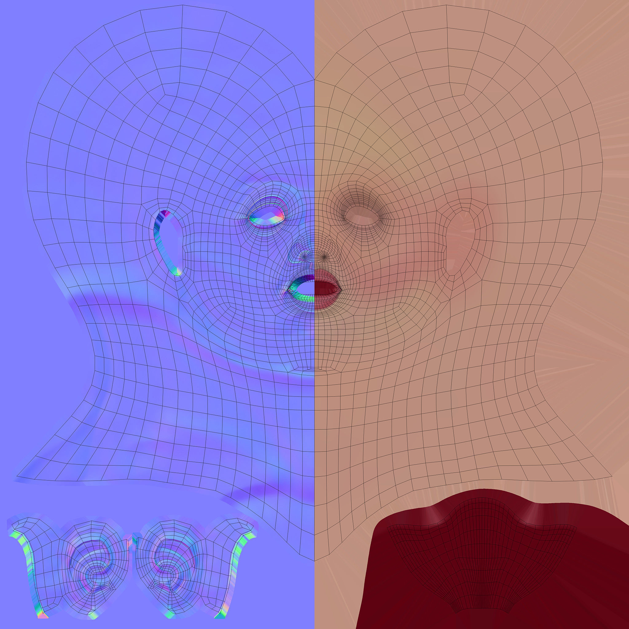 3D model Stylized Female Character Head - Ana VR / AR / low-poly | CGTrader