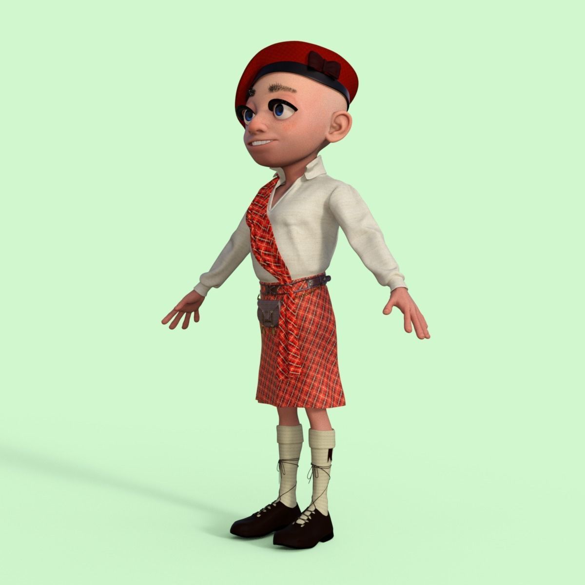 Cartoon Scottish Man Rigged 3D model rigged | CGTrader