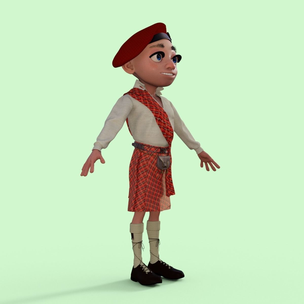 Cartoon Scottish Man Rigged 3D model rigged | CGTrader