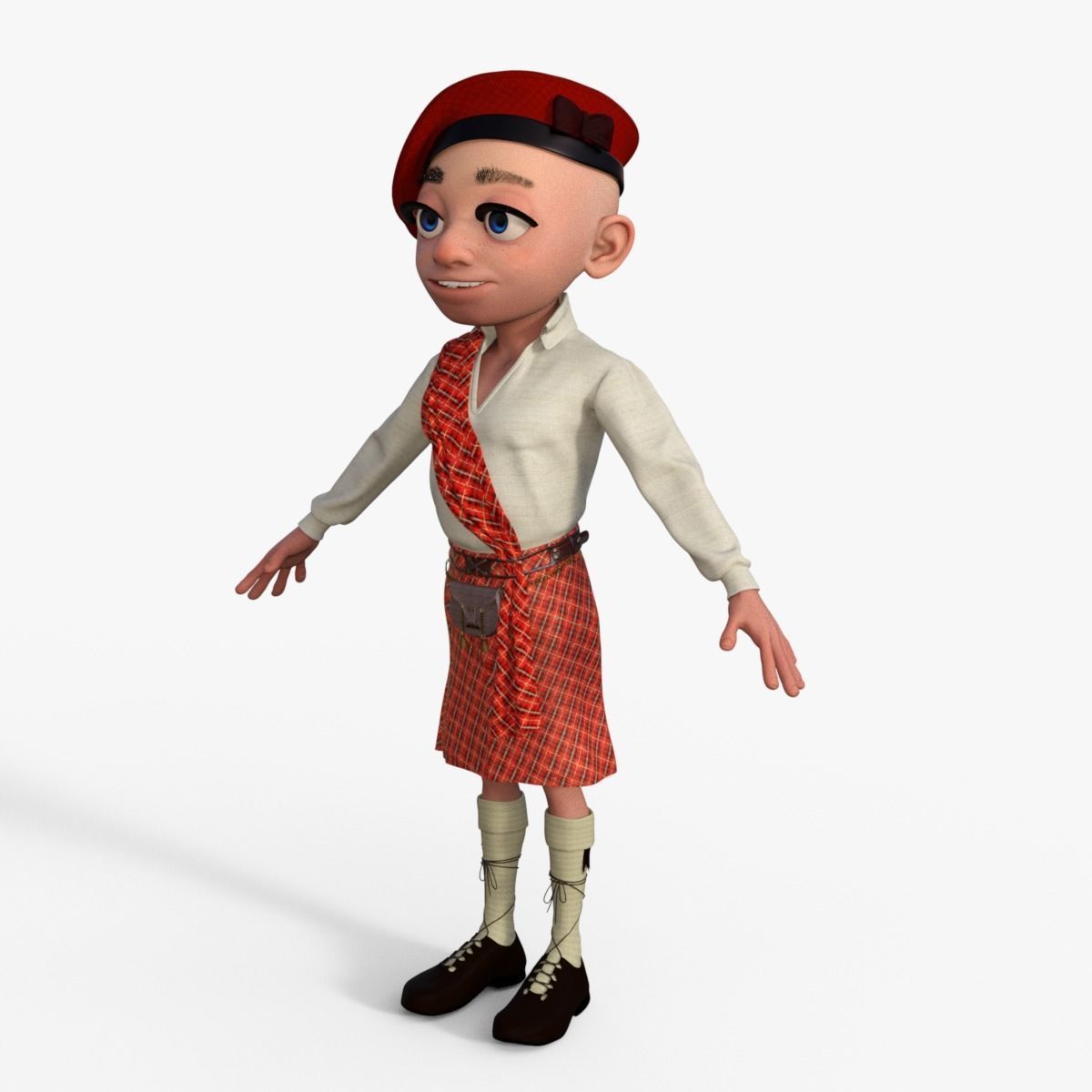 Cartoon Scottish Man Rigged 3D model rigged | CGTrader