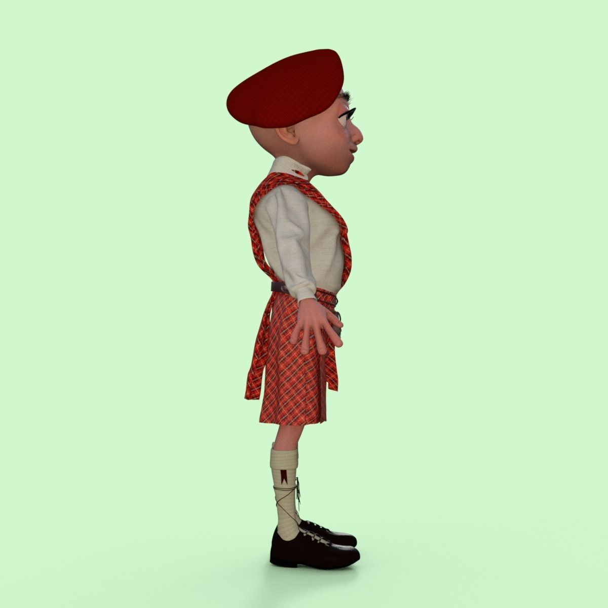 Cartoon Scottish Man Rigged 3D model rigged | CGTrader