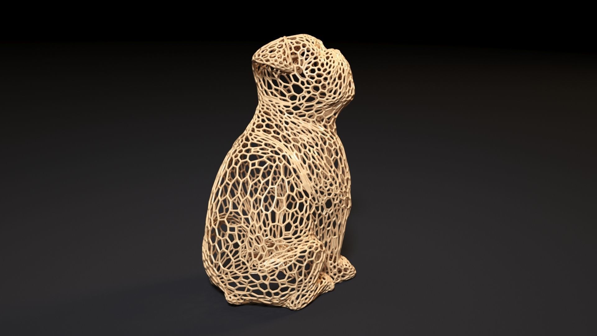Dog Voronoi 3D model 3D printable | CGTrader