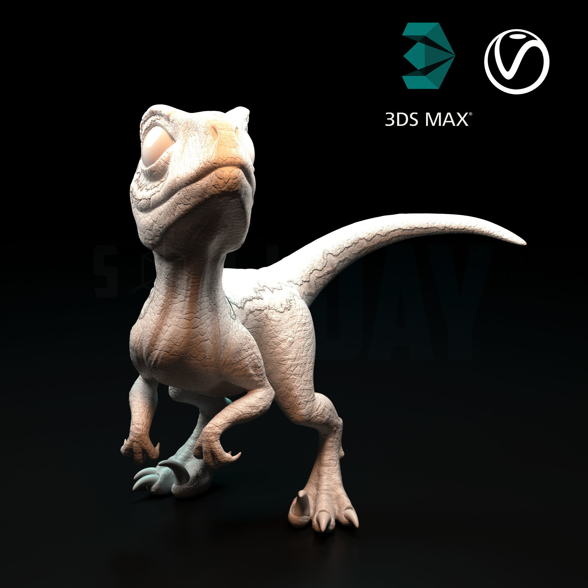 The Baby Blue - Baby Raptor Baby Dinosaur 3D model | CGTrader