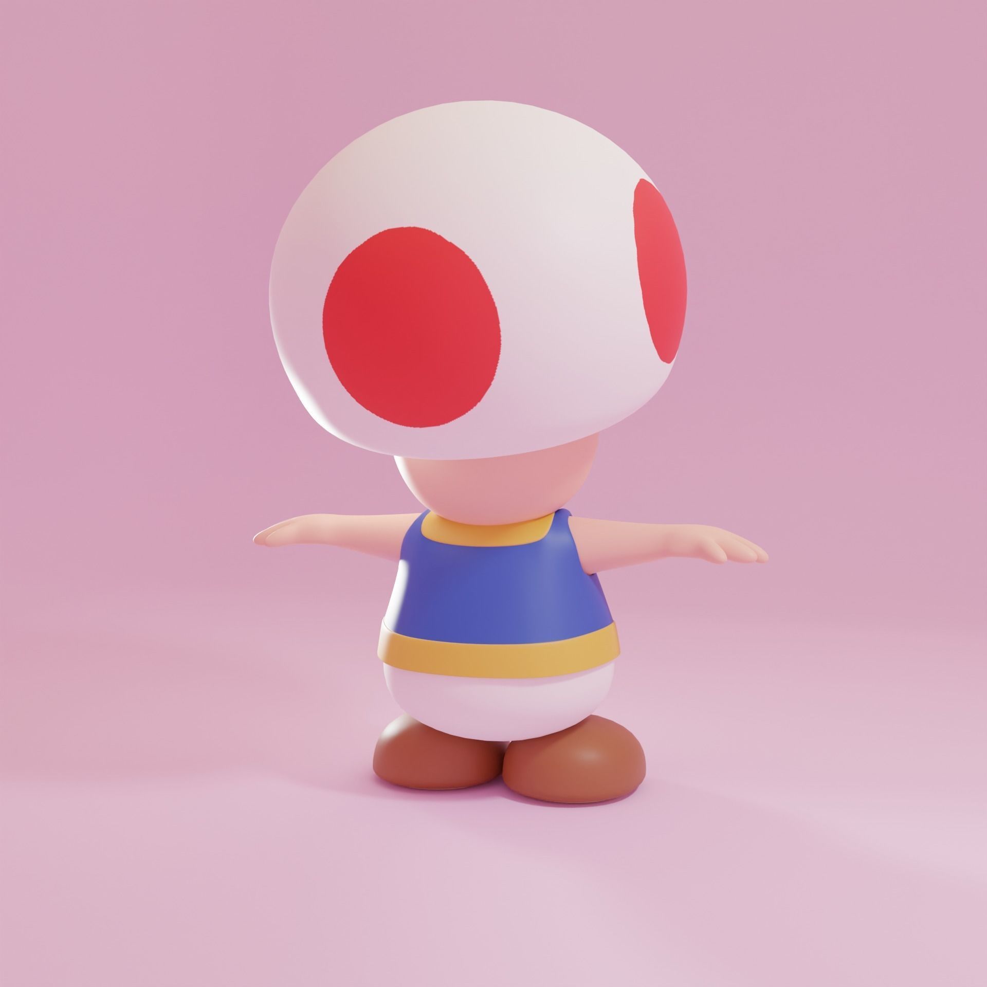 Toad From Super Mario 3D model rigged | CGTrader