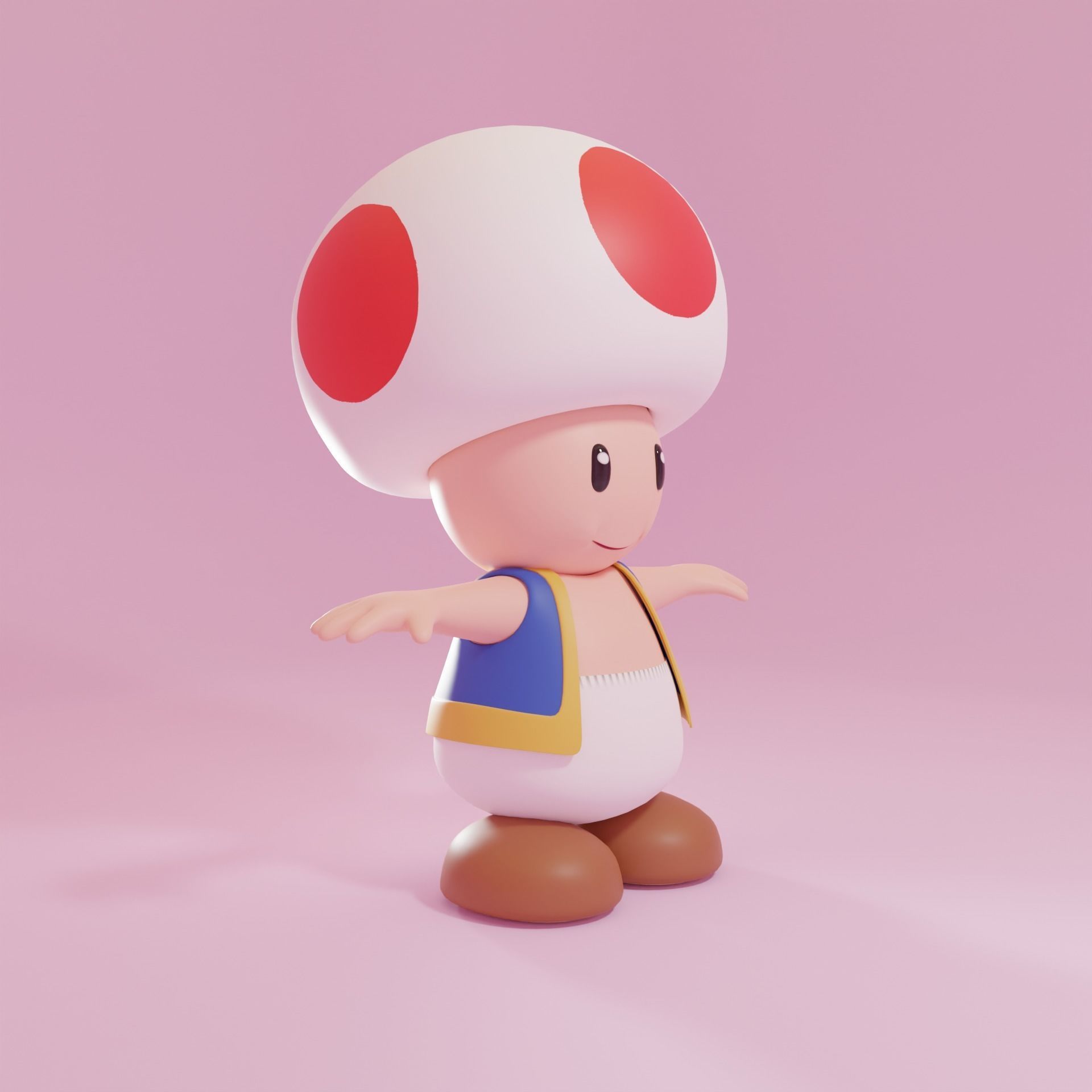 Toad From Super Mario 3D model rigged | CGTrader