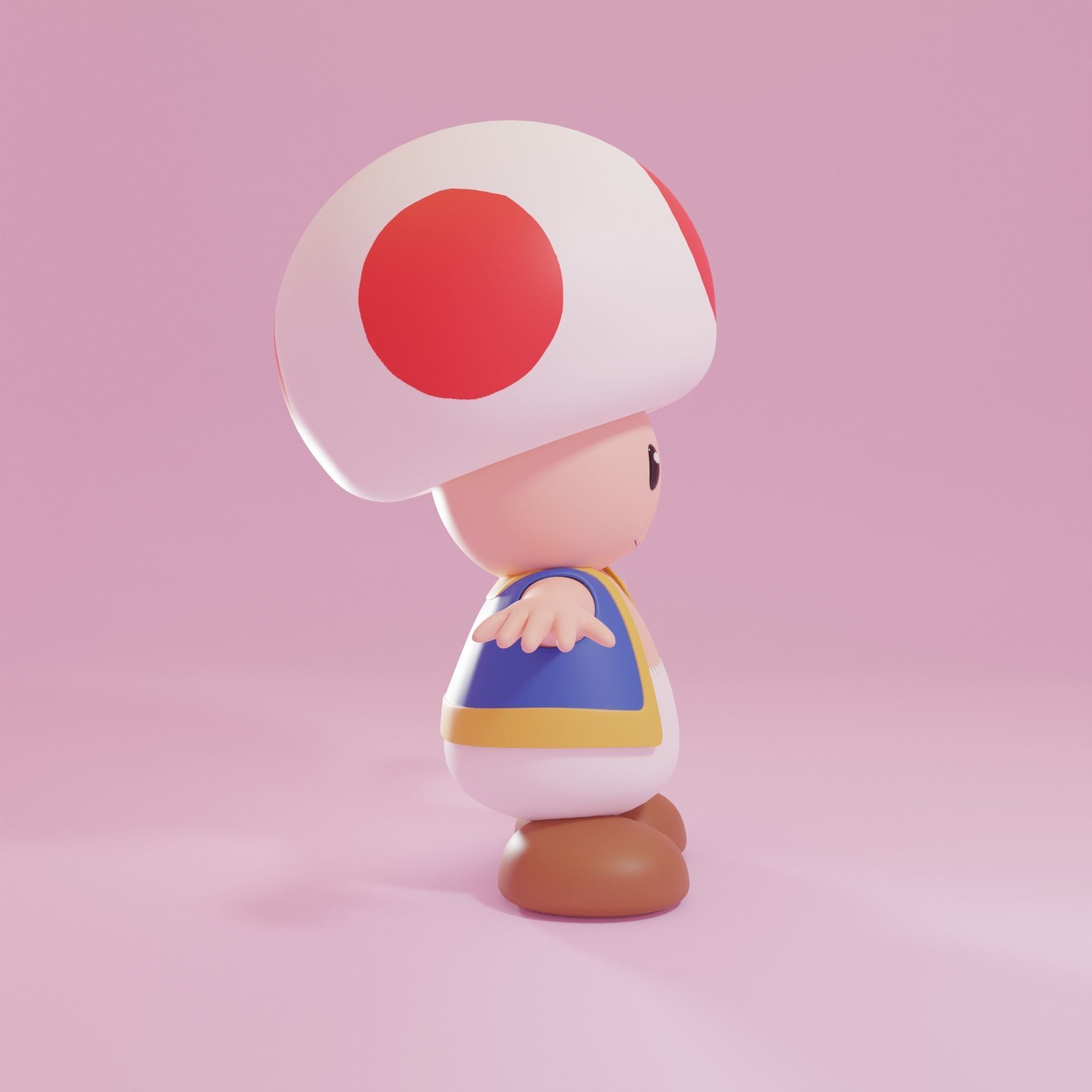 Toad From Super Mario 3D model rigged | CGTrader