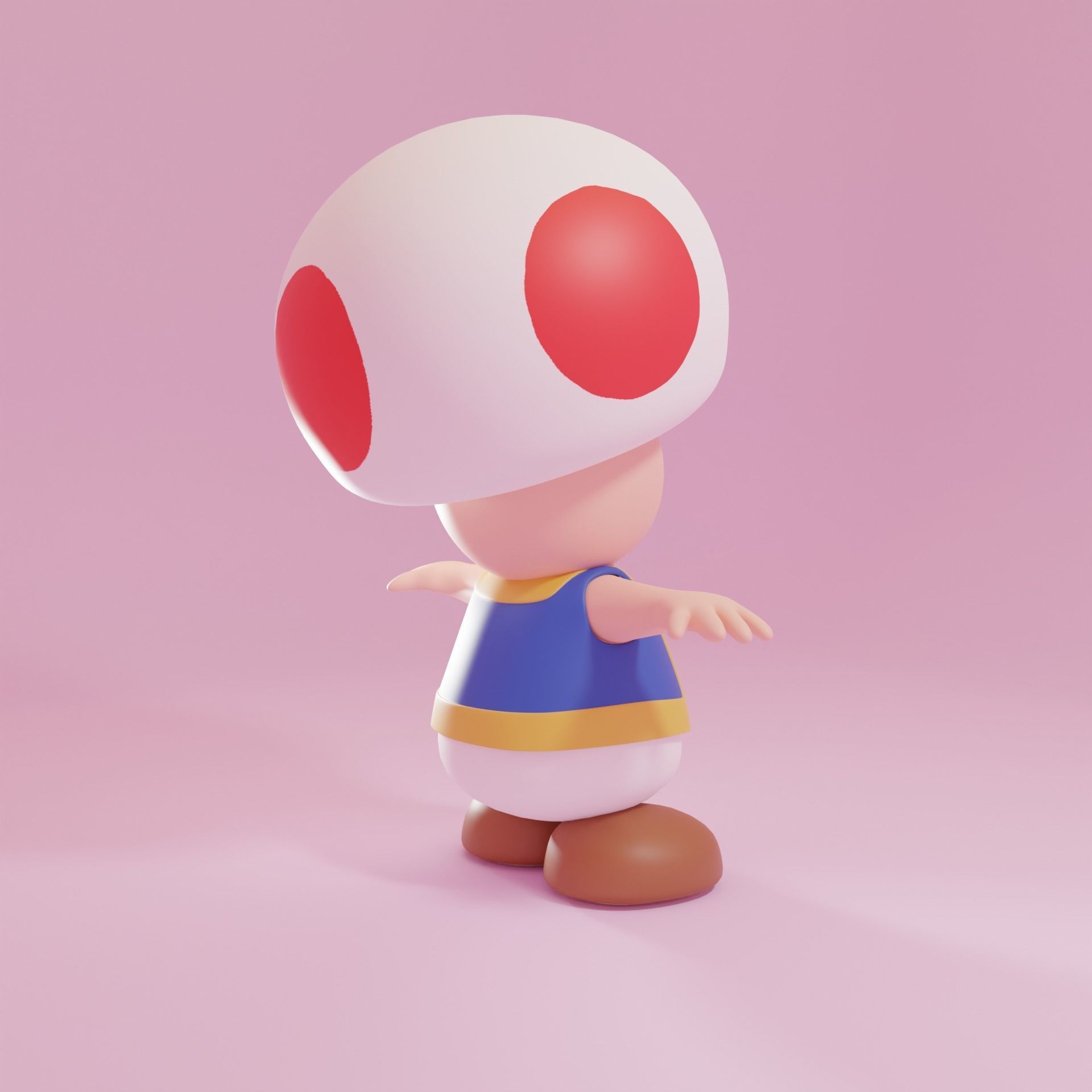 Toad From Super Mario 3D model rigged | CGTrader