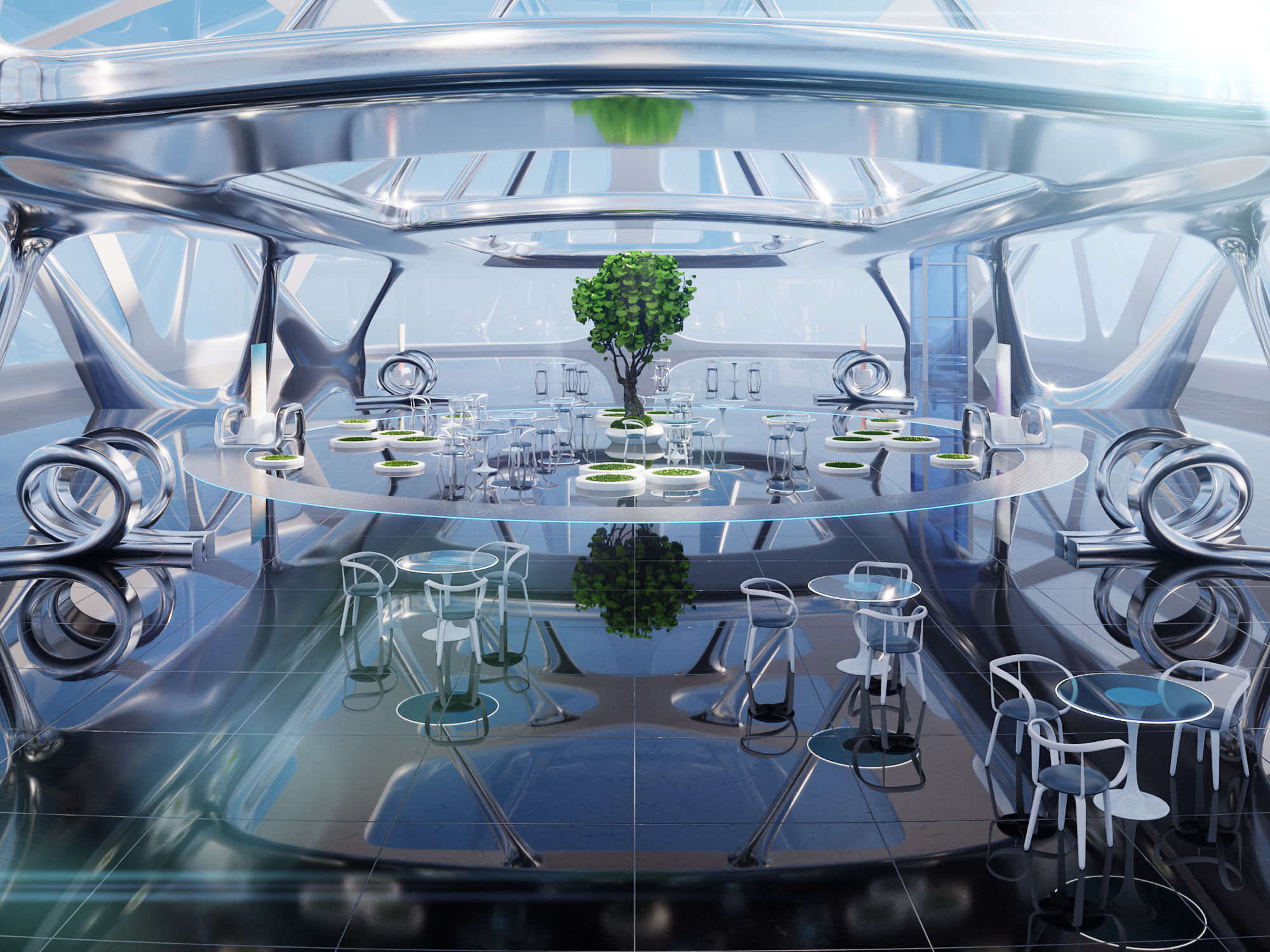Exhibition Hall Futuristic 3D model | CGTrader