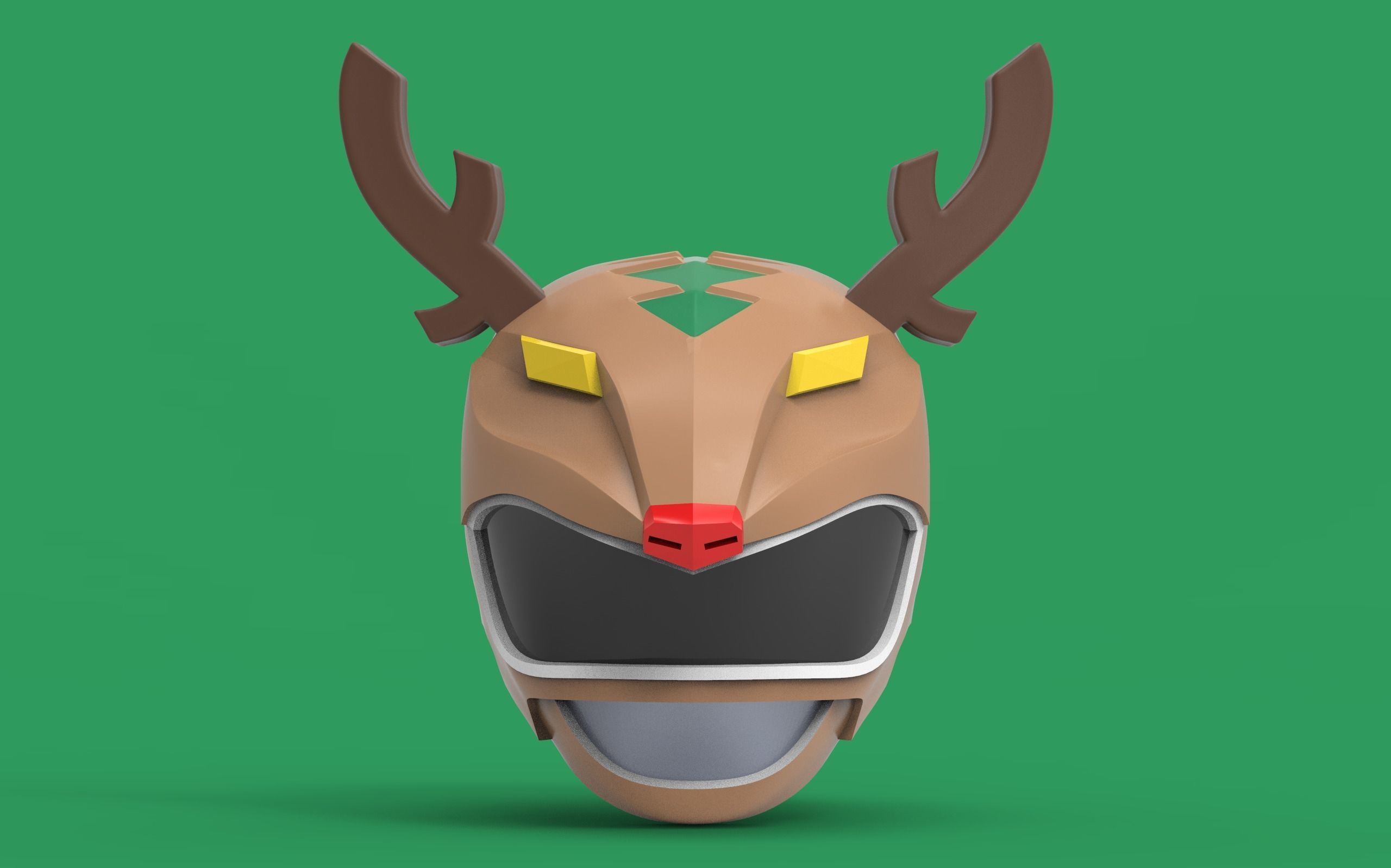 Power Ranger Wild Force-Gao Reindeer Helmet free 3D model 3D printable ...