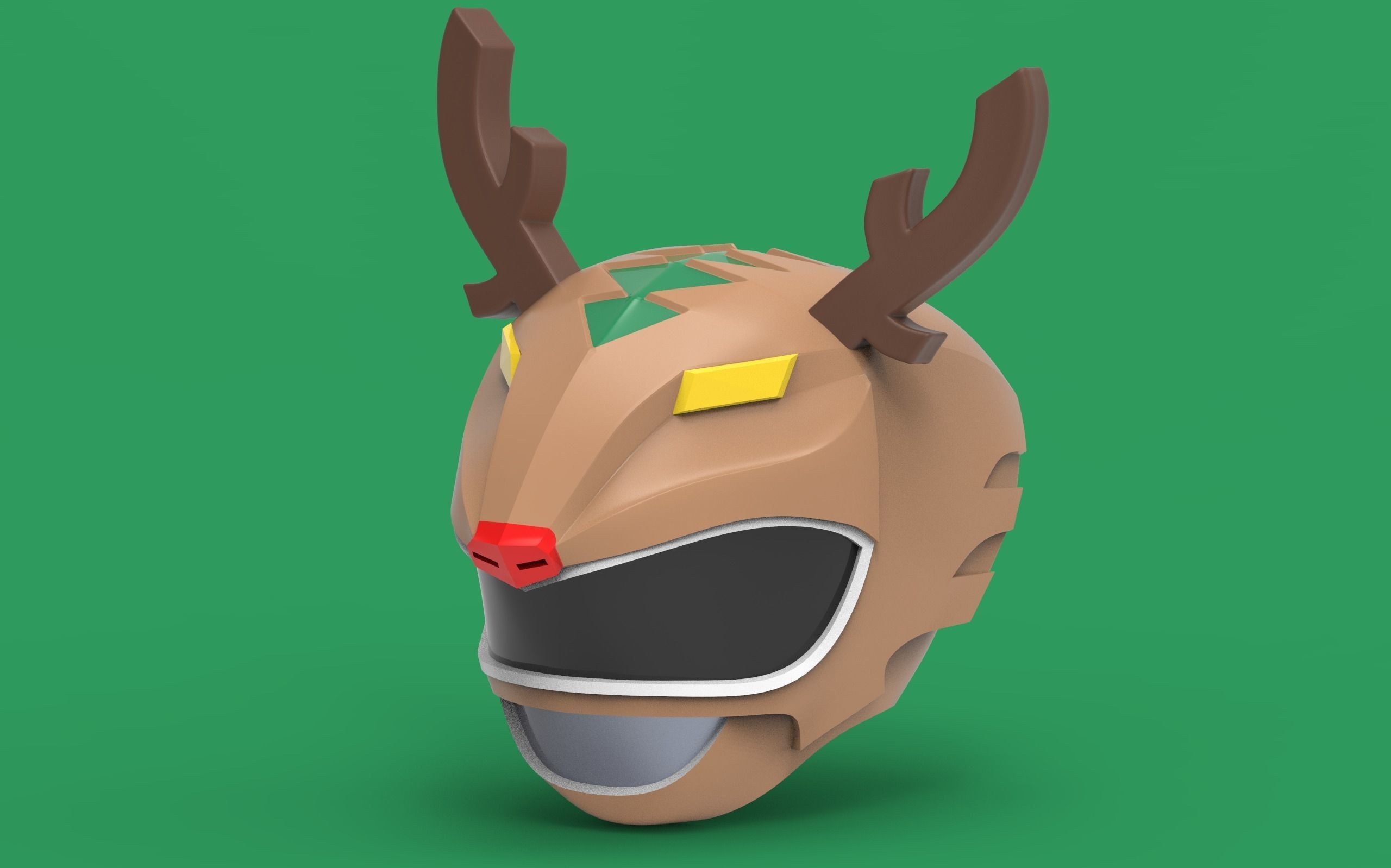 Power Ranger Wild Force-Gao Reindeer Helmet free 3D model 3D printable ...