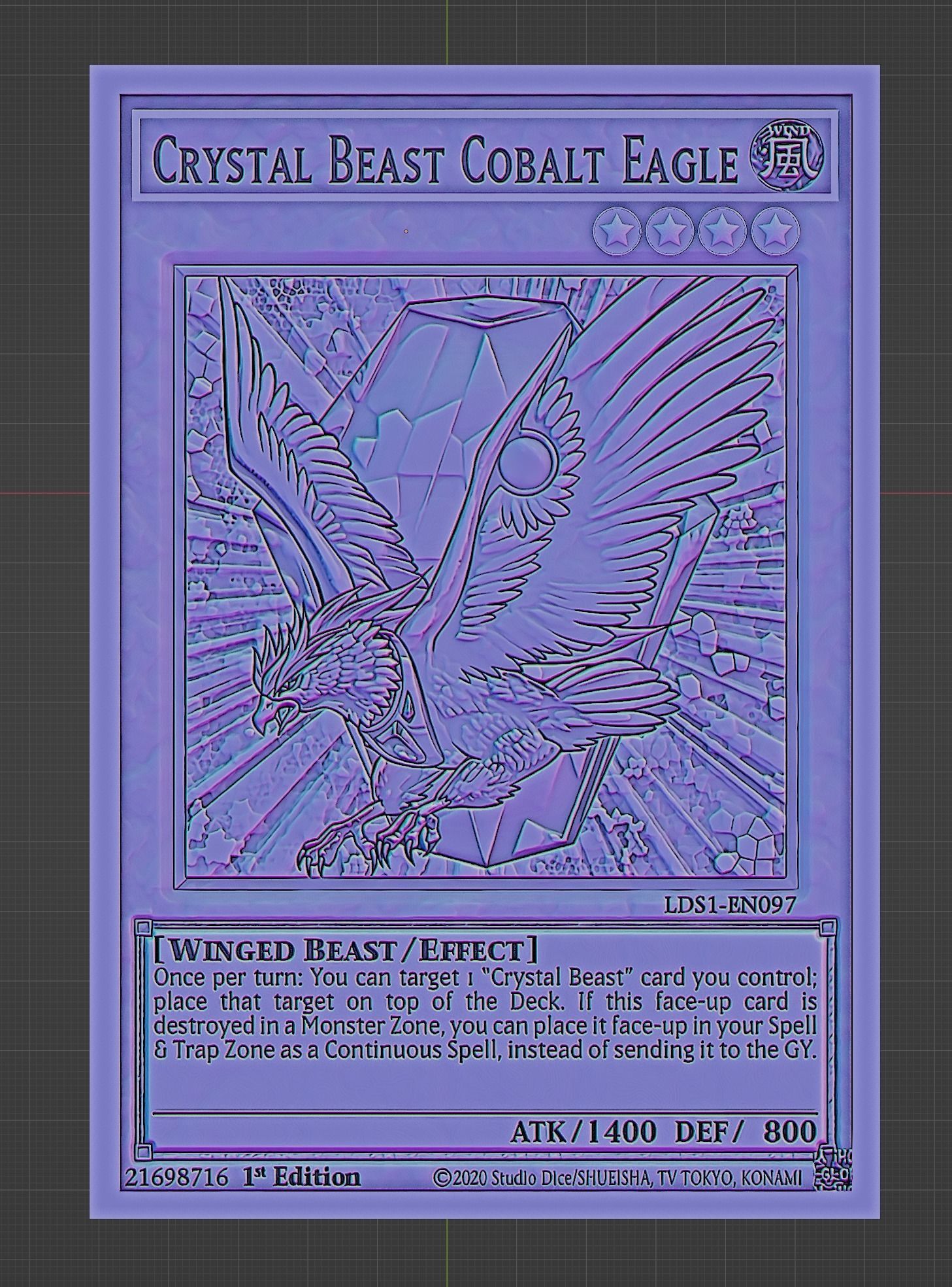 crystal beast cobalt eagle - yugioh 3D model 3D printable | CGTrader